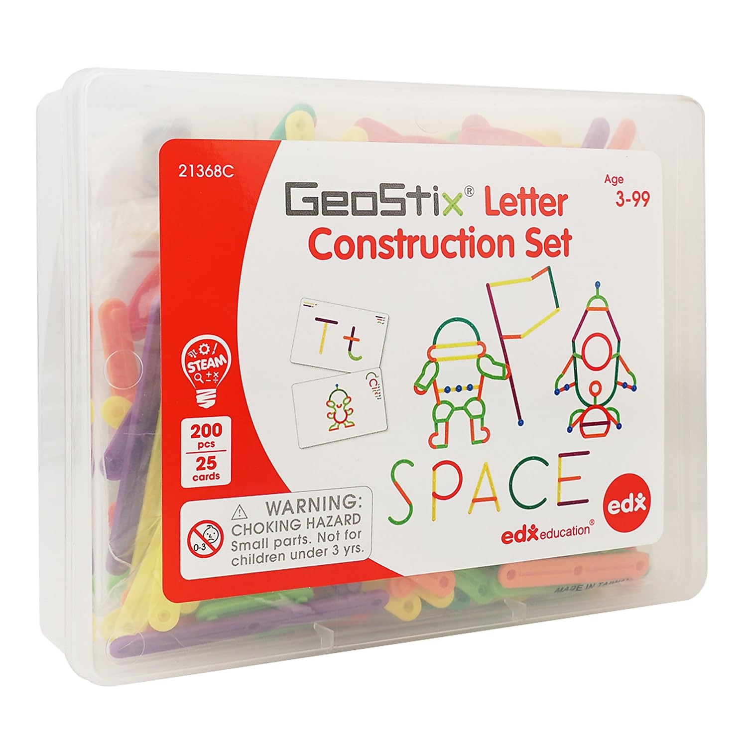 edx education 54119 GeoStix Letter Construction Set with Activity Cards ...