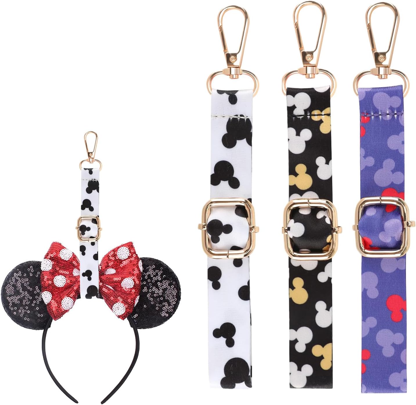 Amazon.com: 3Pcs Mouse Ear Holder for Backpack Headband Holder Lanyard ...