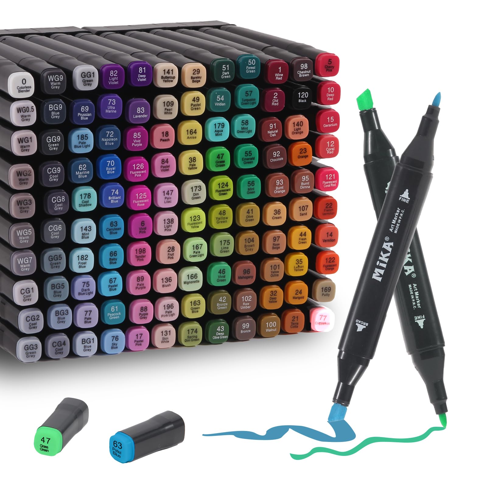 Snapklik.com : 120 Colors Alcohol Markers Set, Dual Tips Blender Art ...