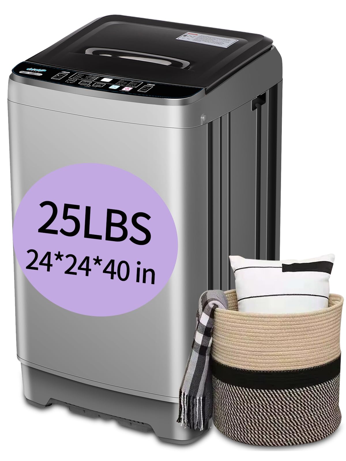 Amazon.com: KRIB BLING Full-Automatic Washing Machine with LED Display ...