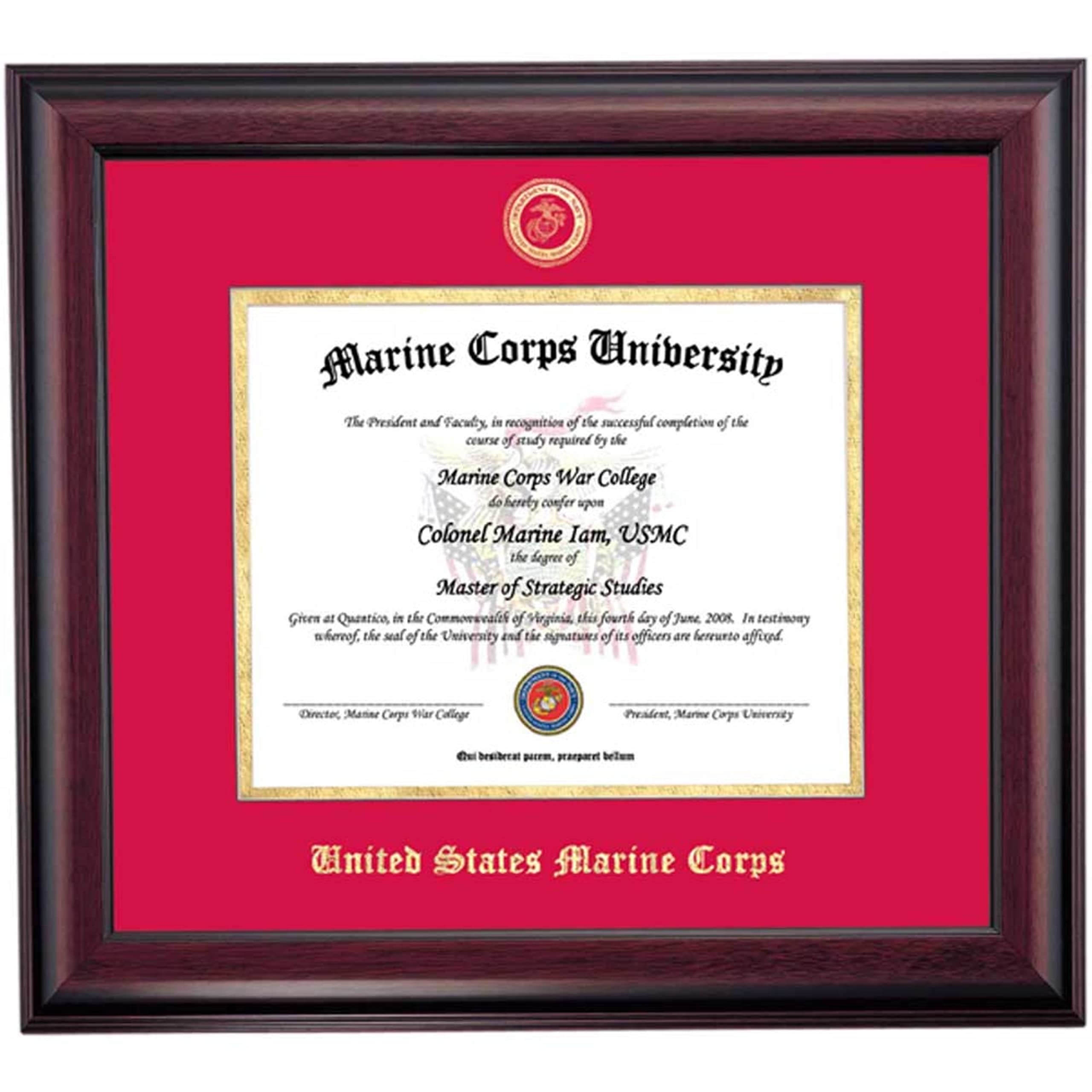 Ocm Diplomadisplay Traditional Frame For Marine Corps University Usmcu ...