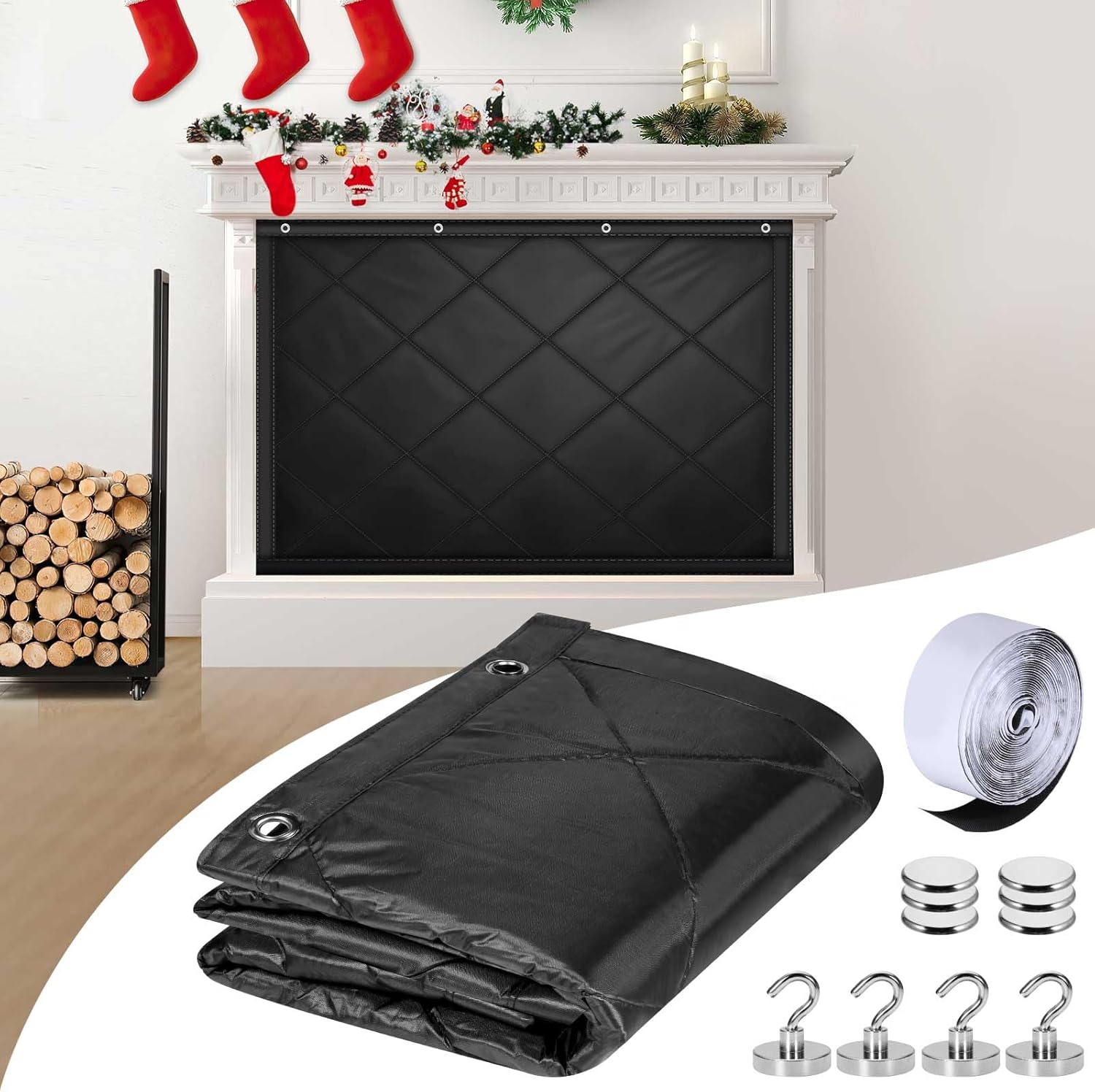 Amazon.com : Fireplace Draft Cover, Fireplace Blocker Blanket for ...