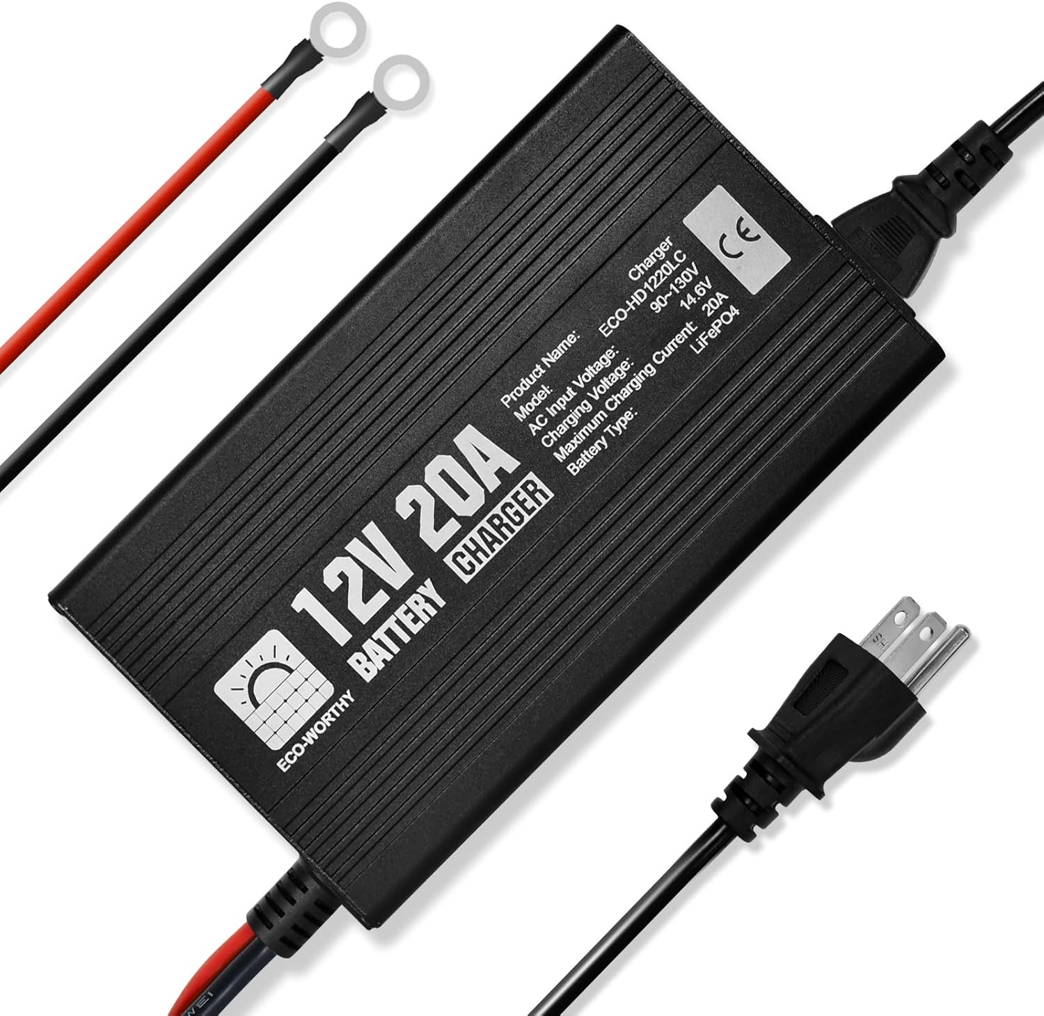 Amazon.com: ECO-WORTHY 12V 20A Portable Smart Battery Charger Supports ...