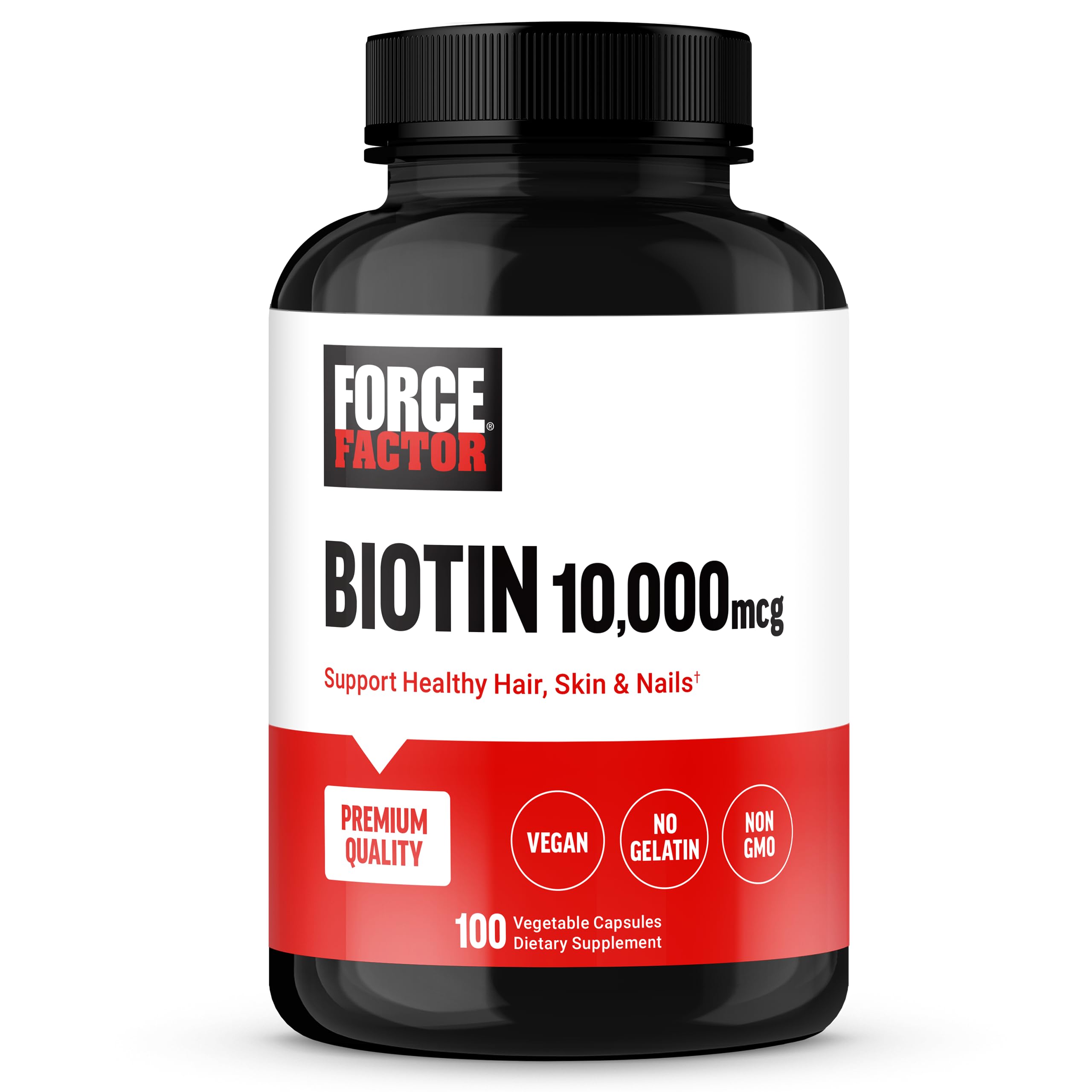 Amazon.com: FORCE FACTOR Biotin 10000mcg, Biotin Supplement for Healthier Hair, Skin, and Nails ...