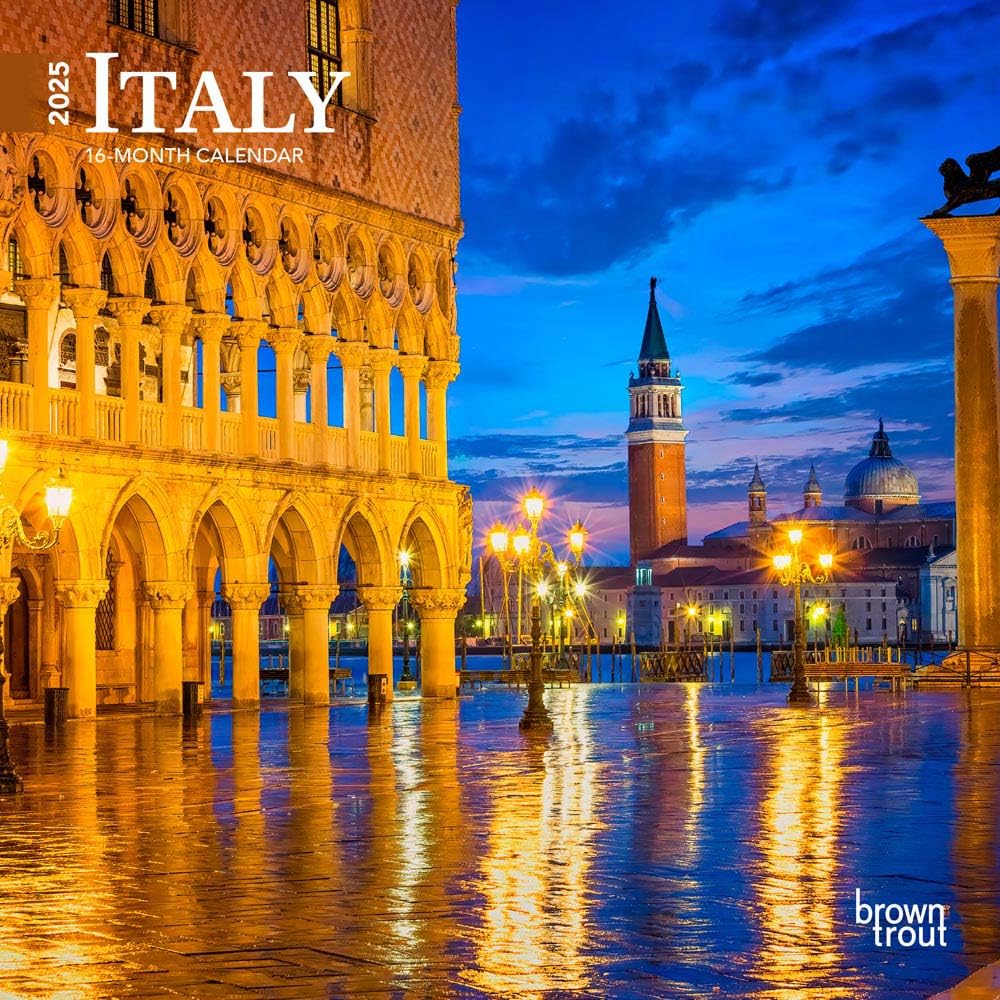 Italy | 2025 7 x 14 Inch Monthly Mini Wall Calendar | BrownTrout ...