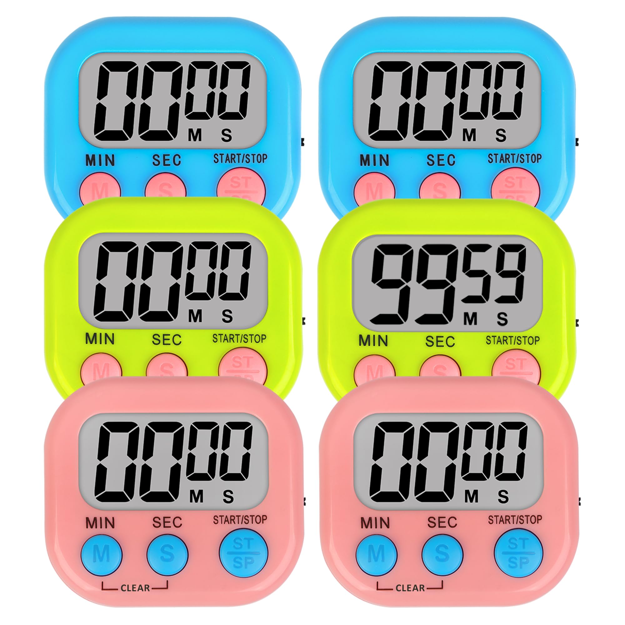 Amazon.com: ZILLEN 6 Pack Kitchen Timers for Cooking Digital Classroom ...