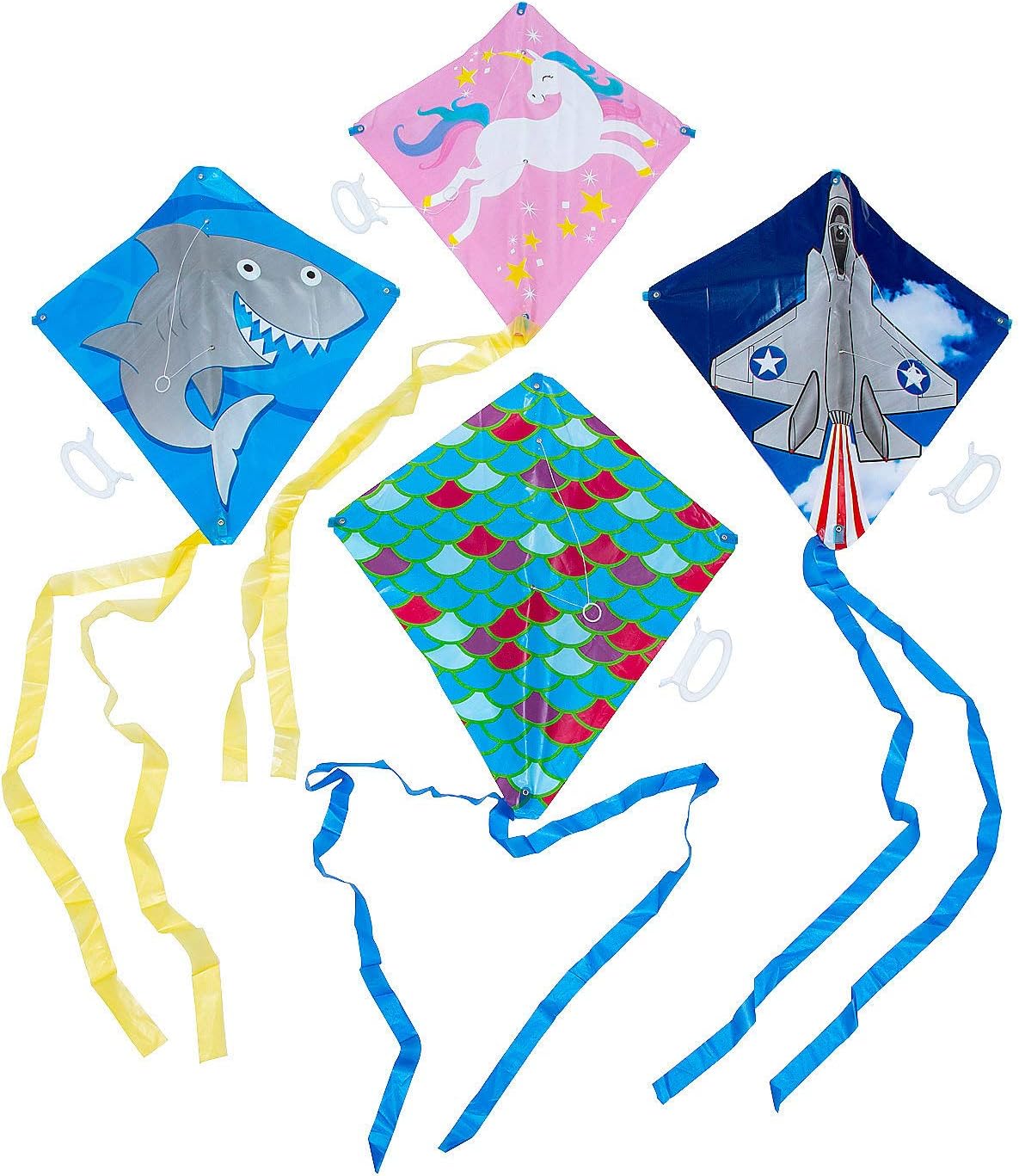 Amazon.com: ASSORTED DESIGNS KITES WITH TAILS - Toys - 12 Pieces : Toys ...