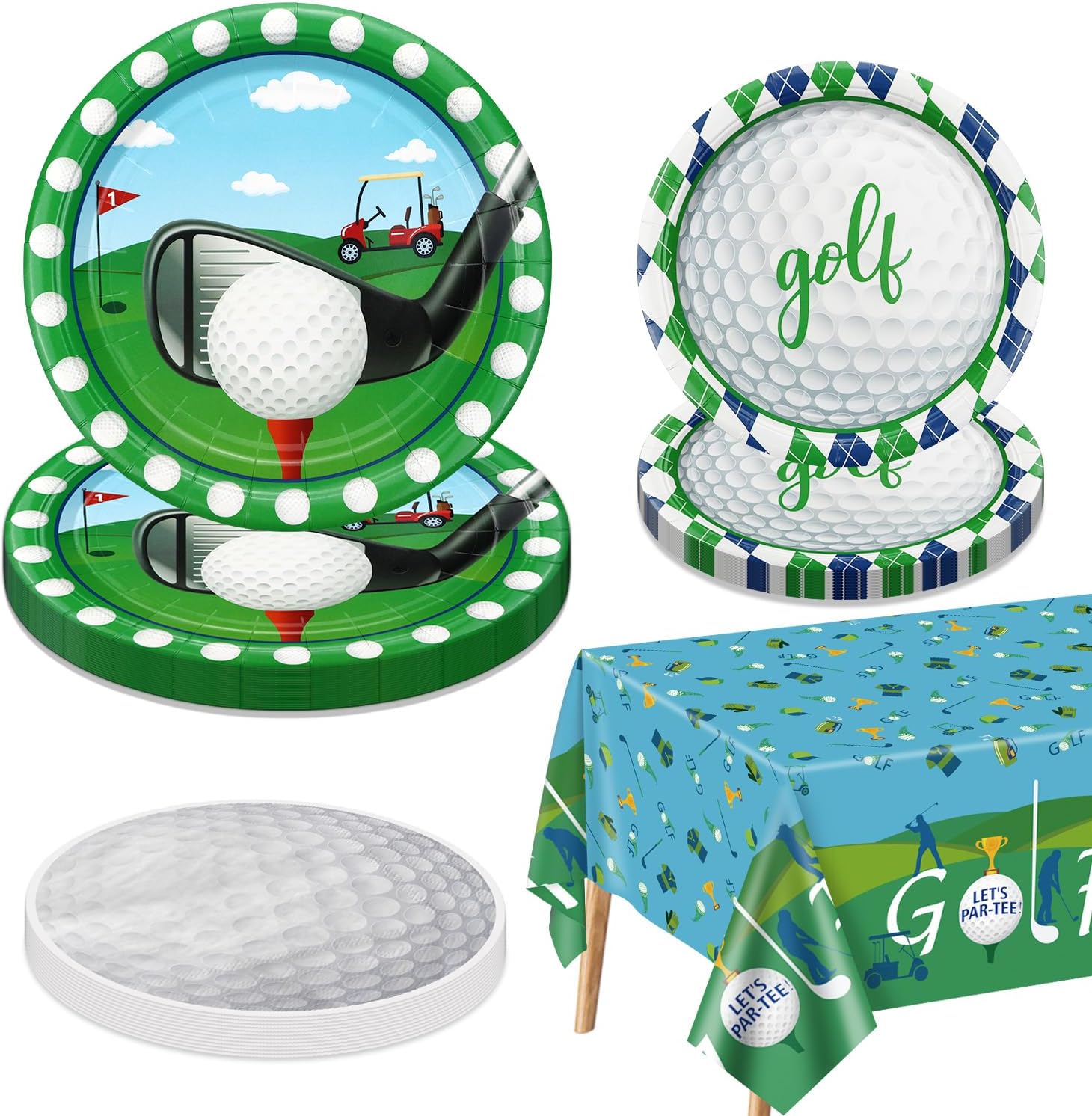 QUERICKY Golf Party Decorations for 20 Guests, Tableware Set Includes ...