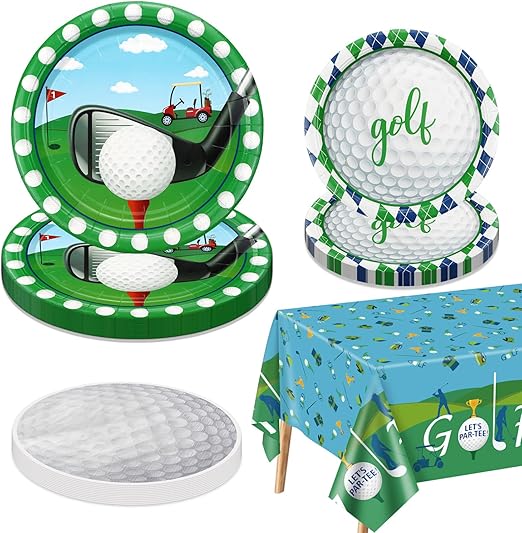 QUERICKY Golf Party Decorations for 20 Guests, Tableware Set Includes ...