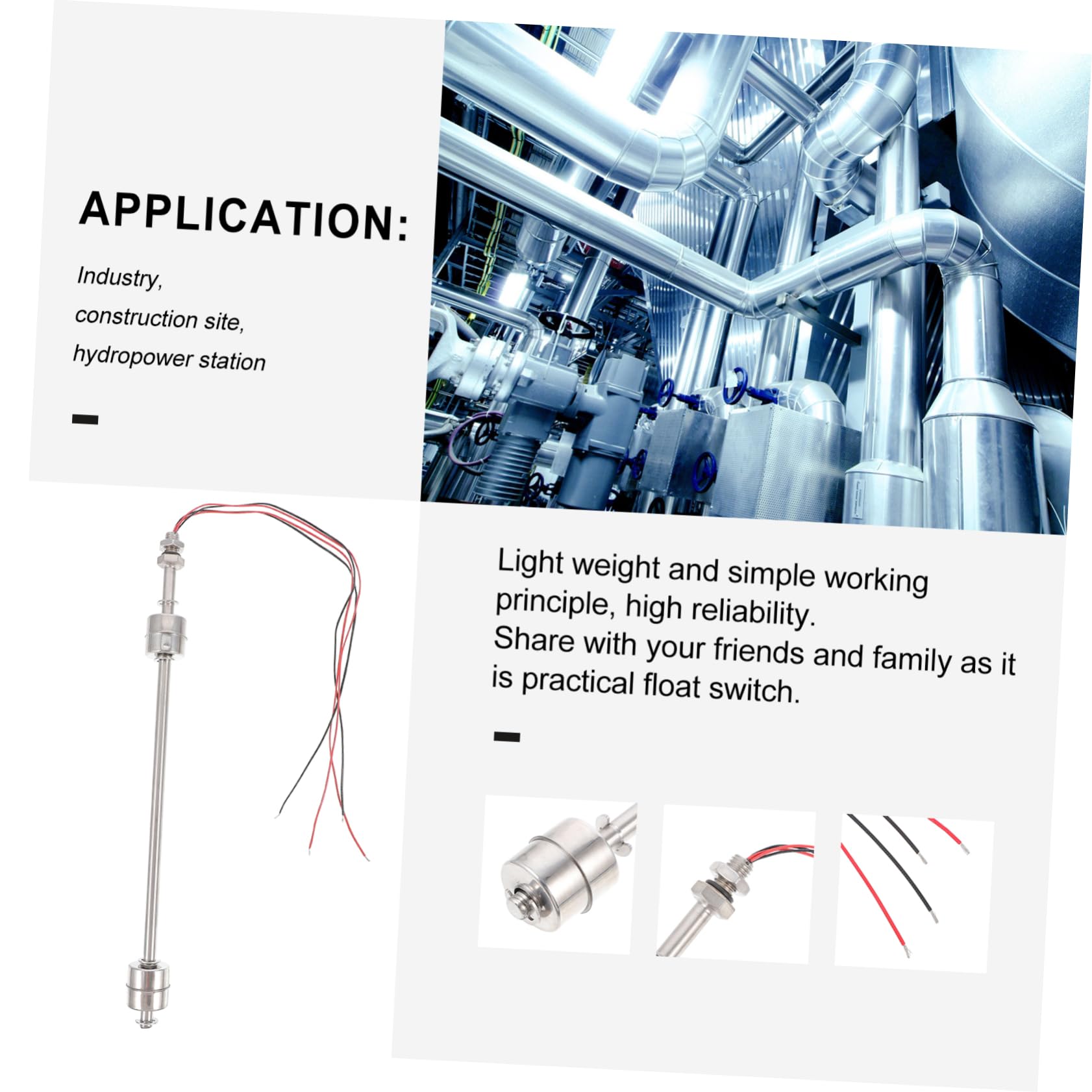 Water Trough Float Valve Dual Float Water Level Sensor - Stainless ...