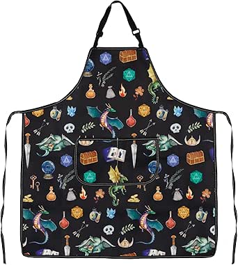 Amazon.com: JXGZSO DnD Kitchen Apron Geek Roleplaying Arpon RPG Game ...