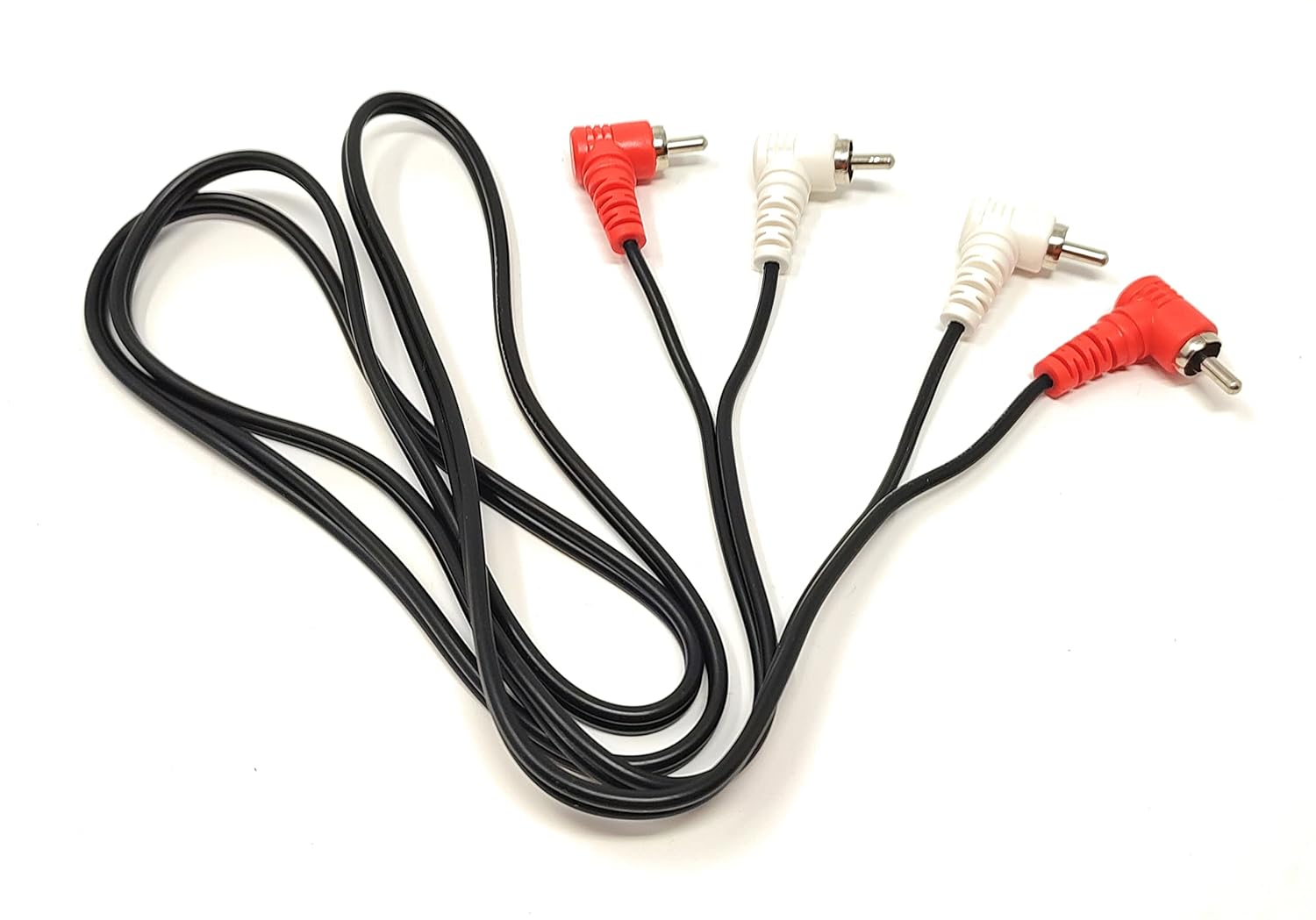 Maincore 1.2m long 2 x RCA to 2 x RCA Right Angled Audio Cable, Phono ...