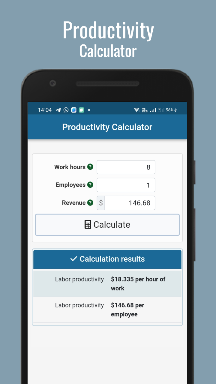 Productivity Calculator - Application sur Amazon Appstore