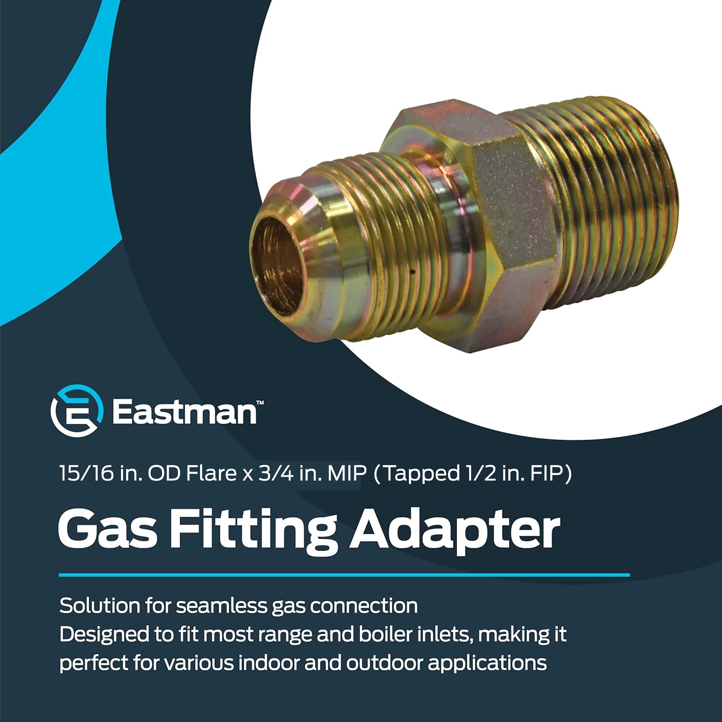 Snapklik.com : Eastman Gas Fitting Adapter, 3/4 In MIP X 15/16 In OD Flare