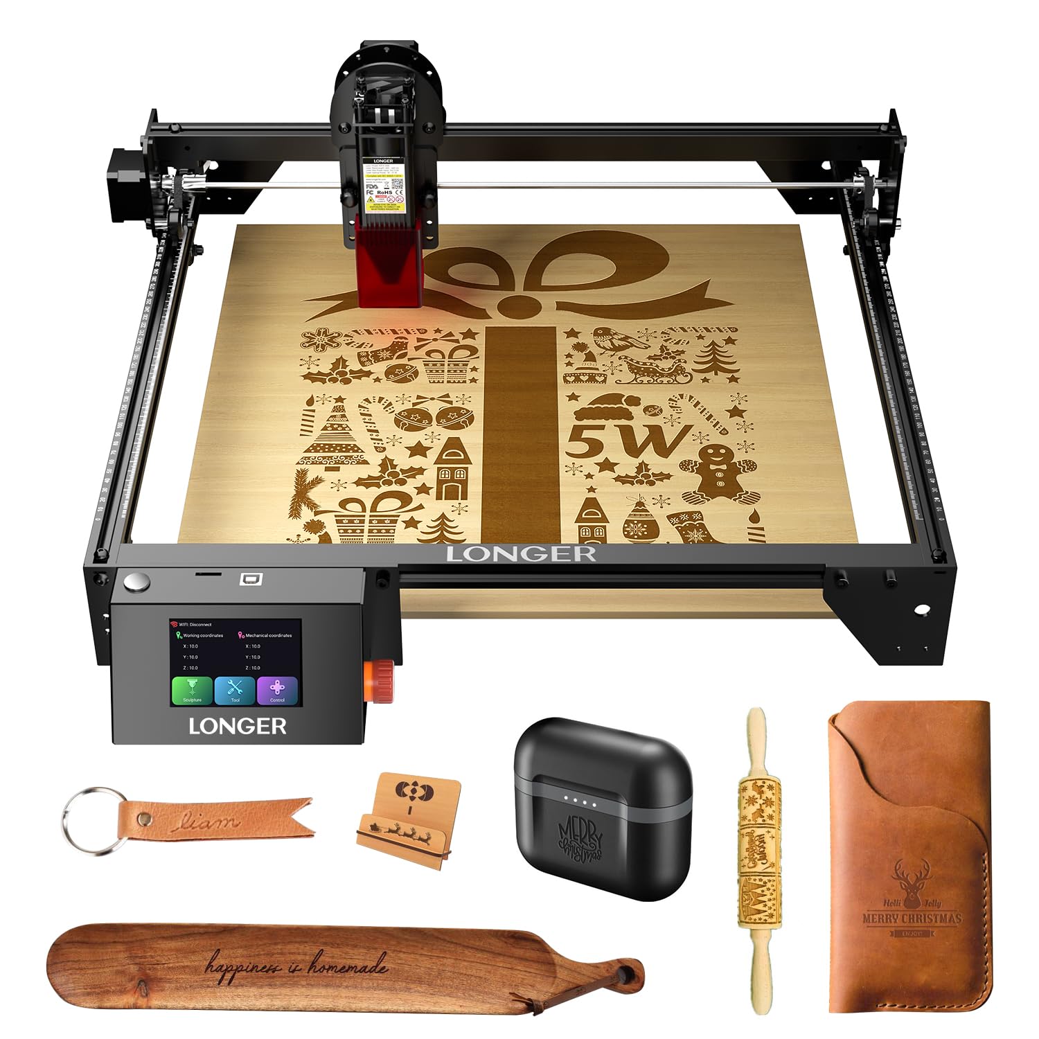 Amazon.com: LONGER RAY5 Laser Engraver, 5W Laser Engraving Cutting ...