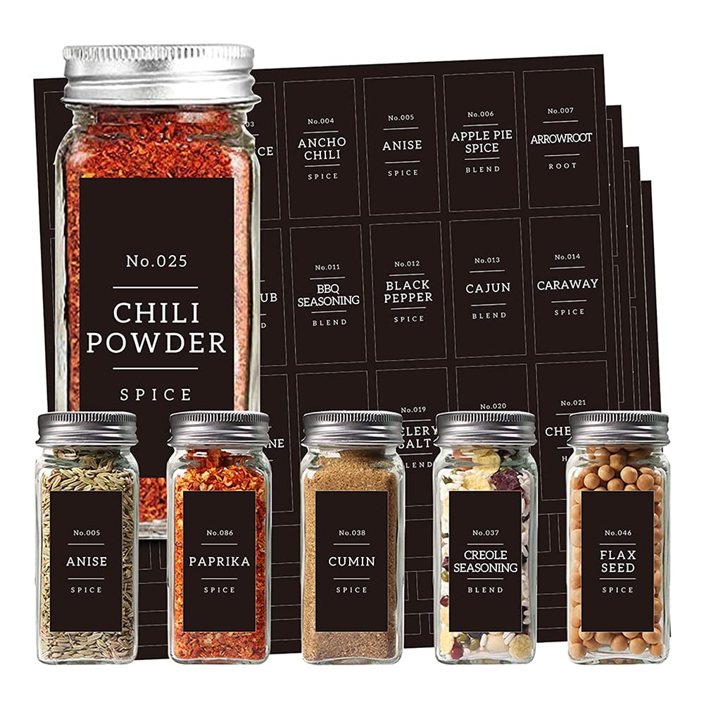 XOTAISM Kitchen 133 Minimalist Spice Jar Labels Preprinted Set - White ...
