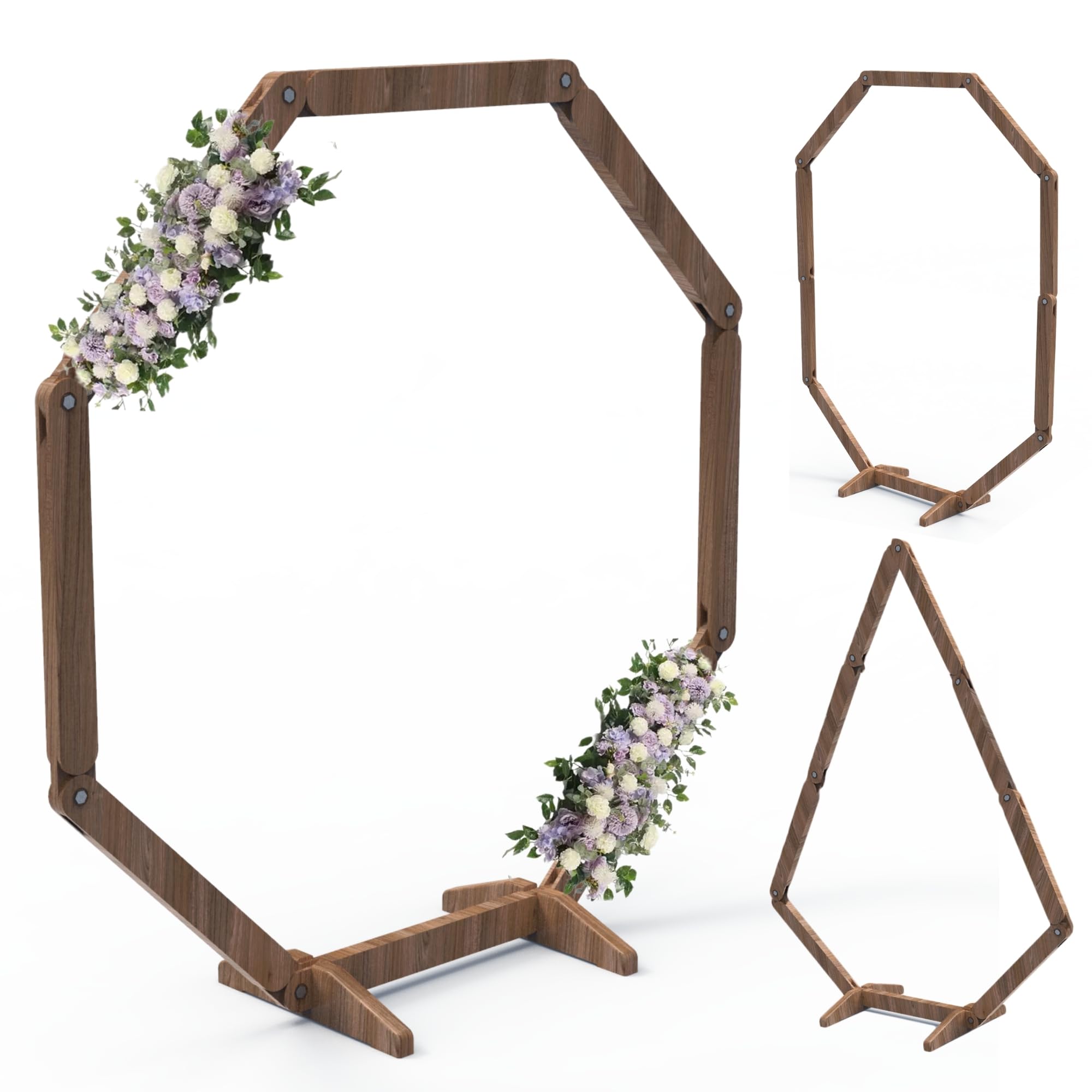 Arch&Stone Heptagonal Wedding Arch, Modular Wooden Wedding Arch ...