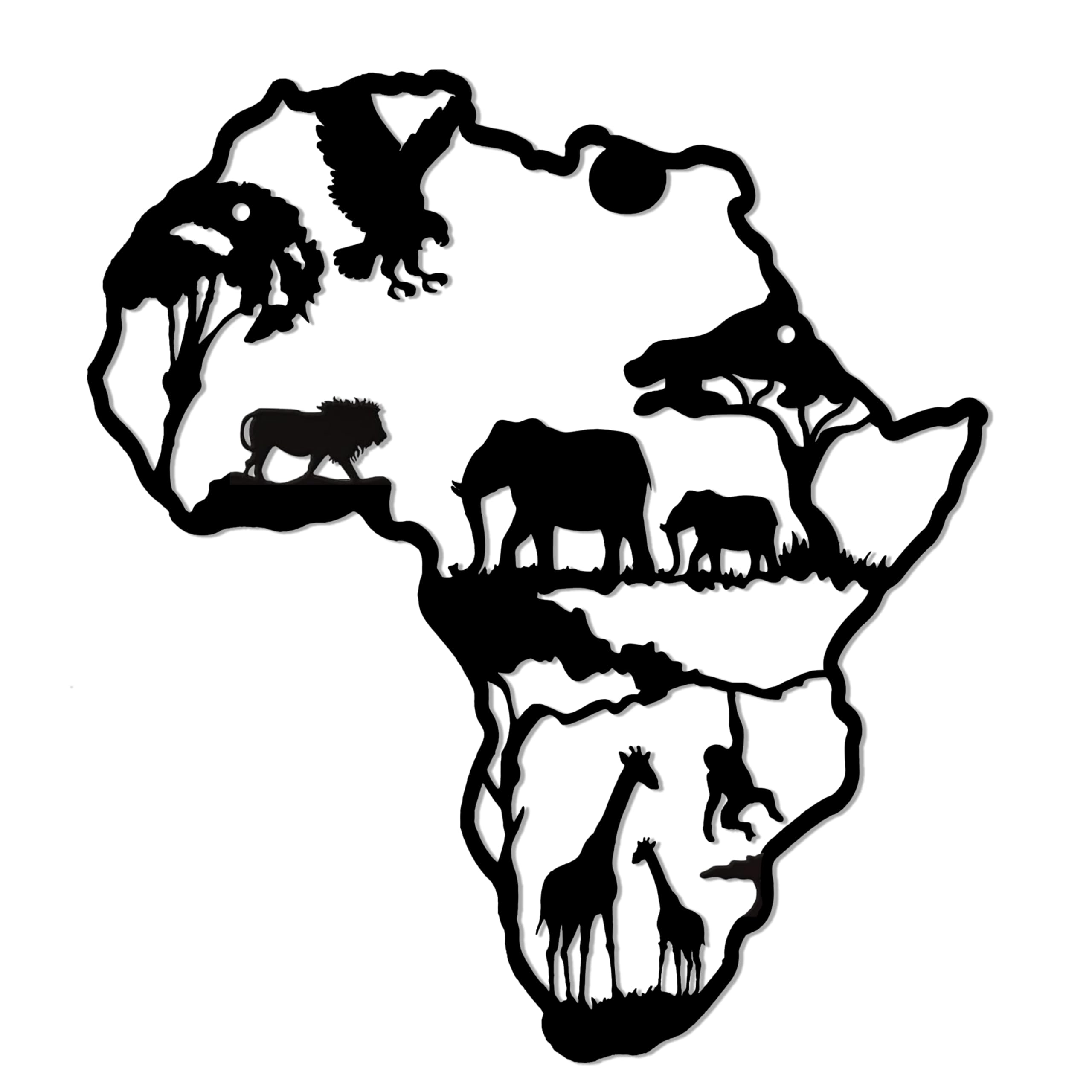 Amazon.com: Metal African Wall Decor Art, Africa Map Wall Hanging Decor ...