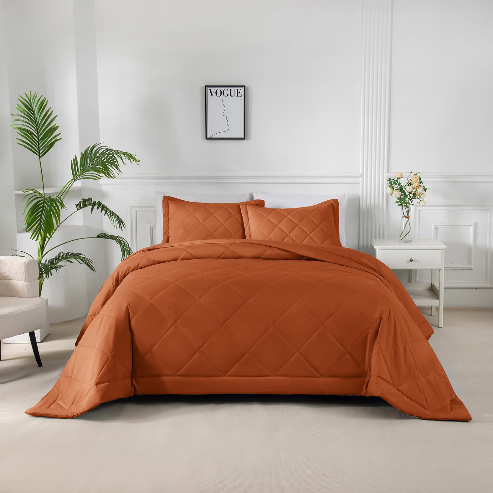 Amazon.com: HUMESIIL Soft Microfiber Quilt Set, 3 Pieces Reversible ...