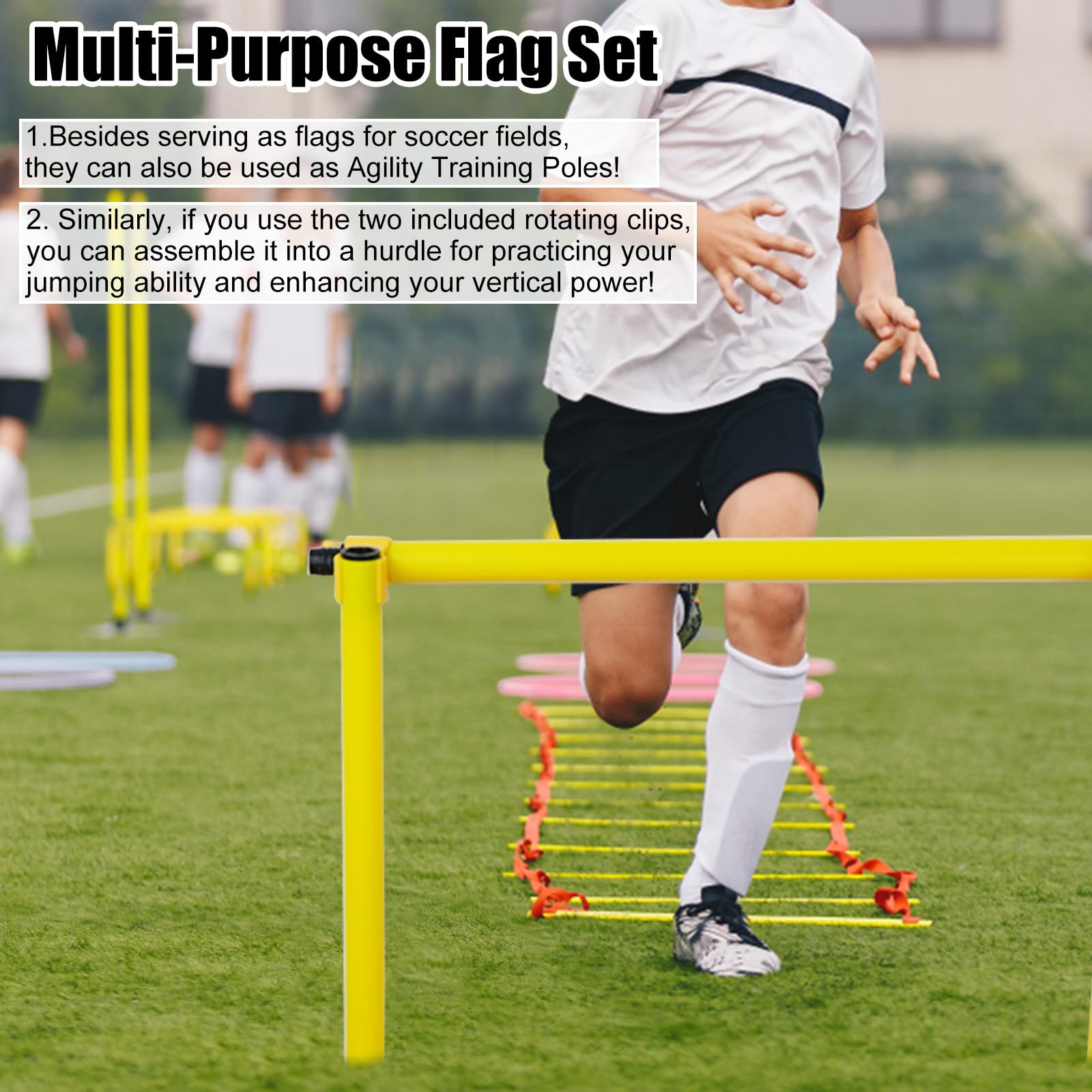 Soccer Corner Flags with Storage Bag - Set of 4 59-Inch Soccer Agility ...
