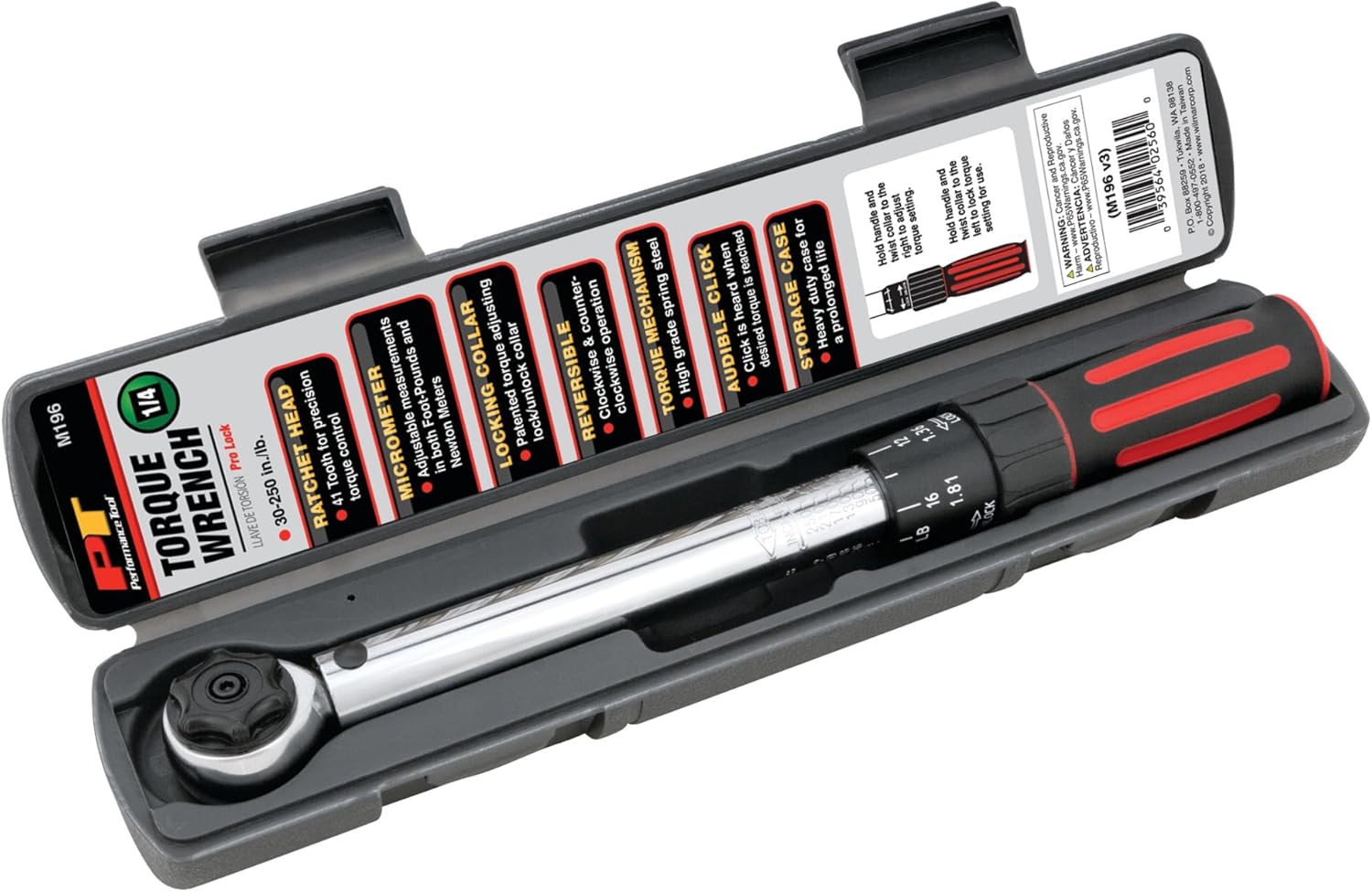Amazon.com: Performance Tool M196 1/4-Inch Drive Torque Wrench 250 inch ...
