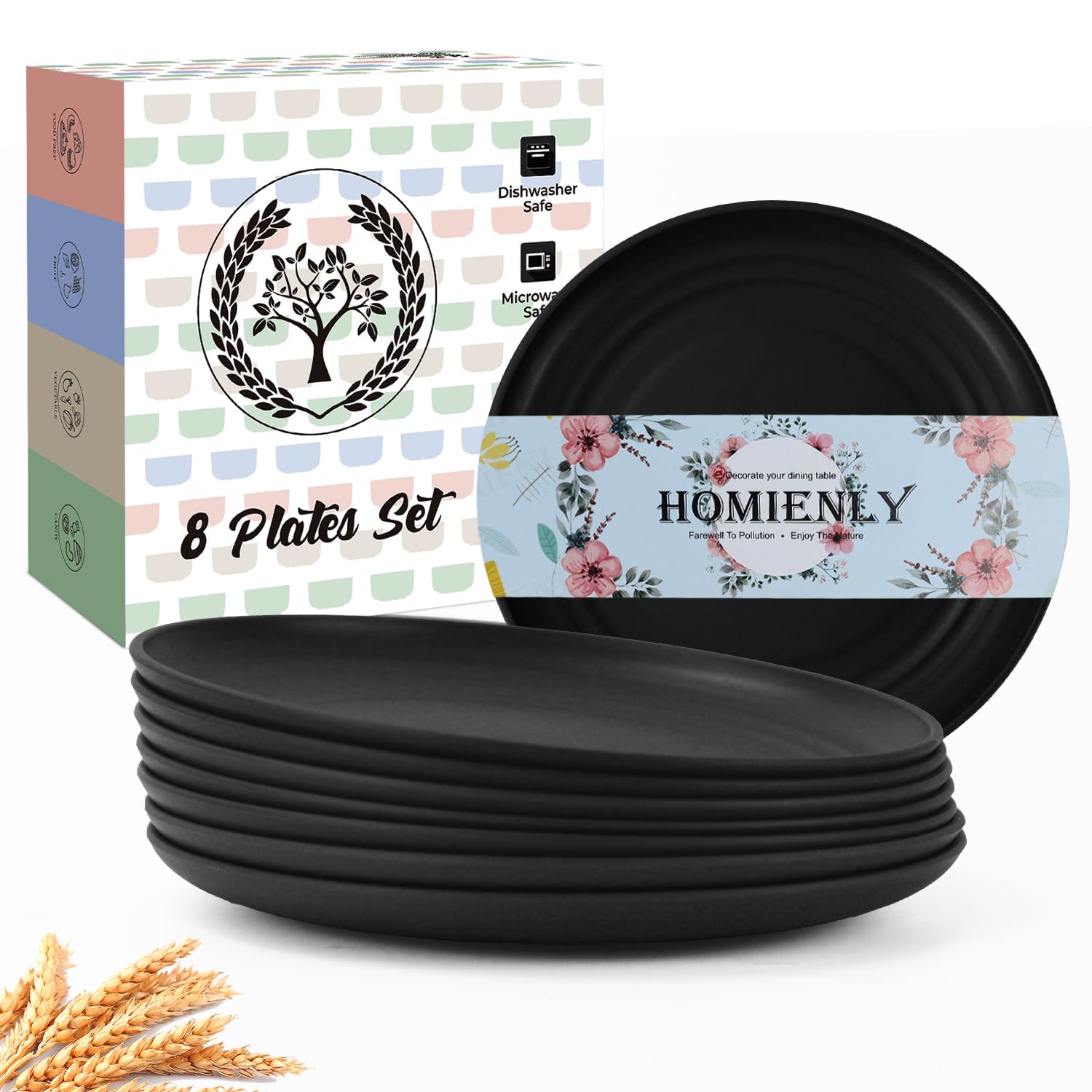 Snapklik.com : Homienly Black Small Plates 5.7" Unbreakable Melamine ...
