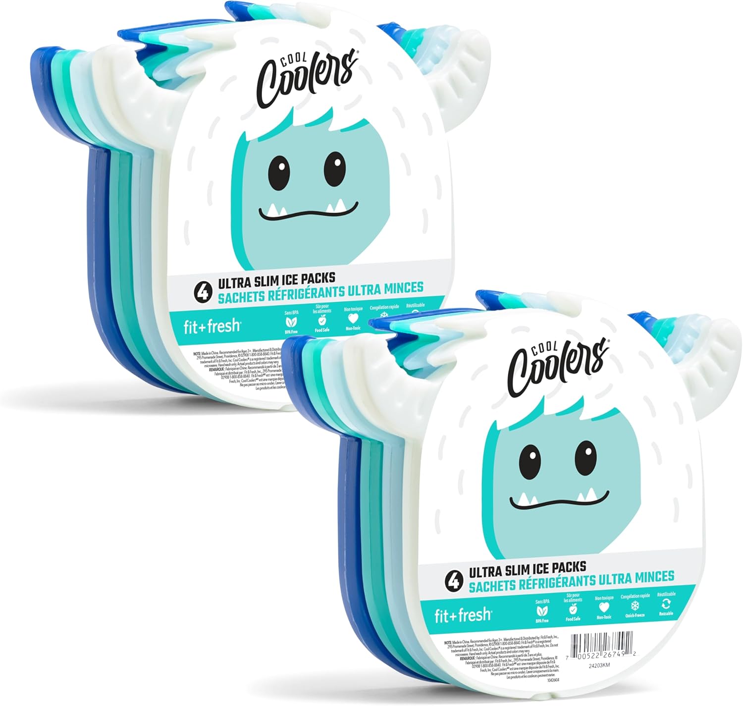 Amazon.com: Cool Coolers by Fit & Fresh Kids Lunch Box Ice Packs, Slim ...