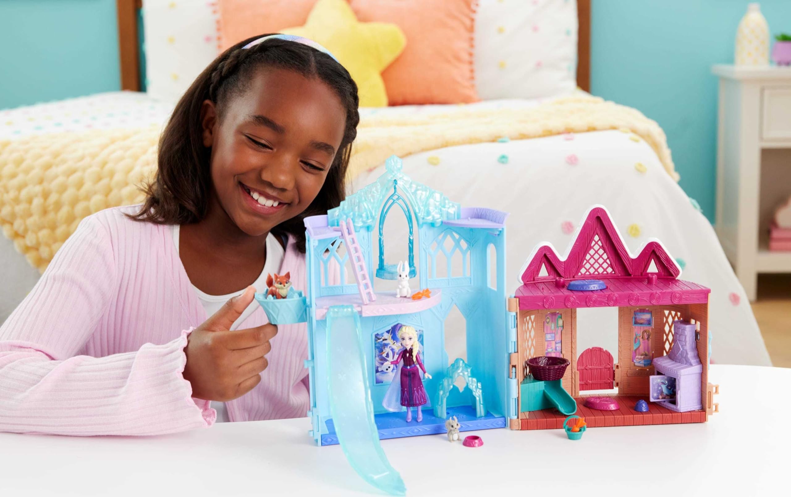 Snapklik.com : Mattel Disney Frozen Elsa Small Doll Playset W/ 10 Play ...