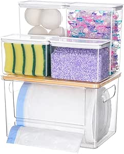 Amazon.com: iCASA Trash Bag Holder Laundry Pods Container, 5 in 1 Trash ...