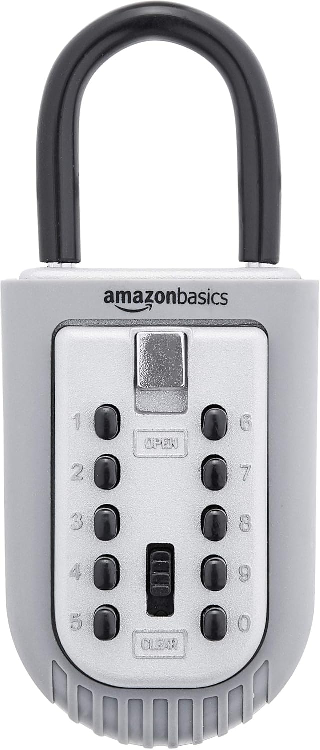 Amazon.com: Amazon Basics Portable Key Storage Box - Push Button ...