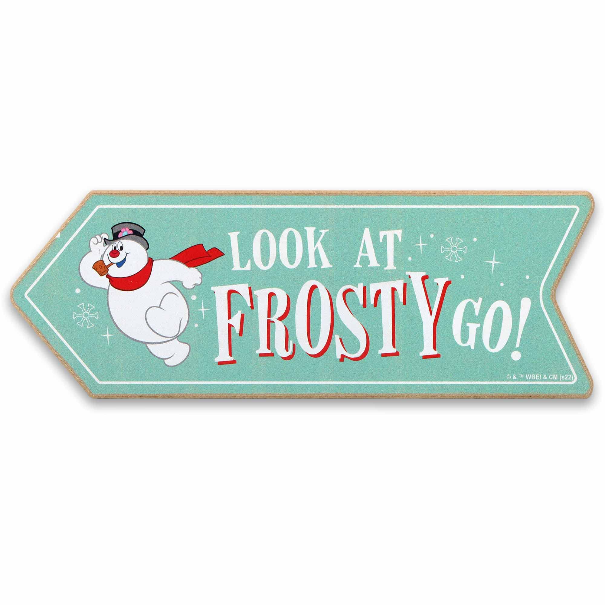 Amazon.com : Look at Frosty Go Arrow Wood Wall Decor - Fun Frosty Sign ...