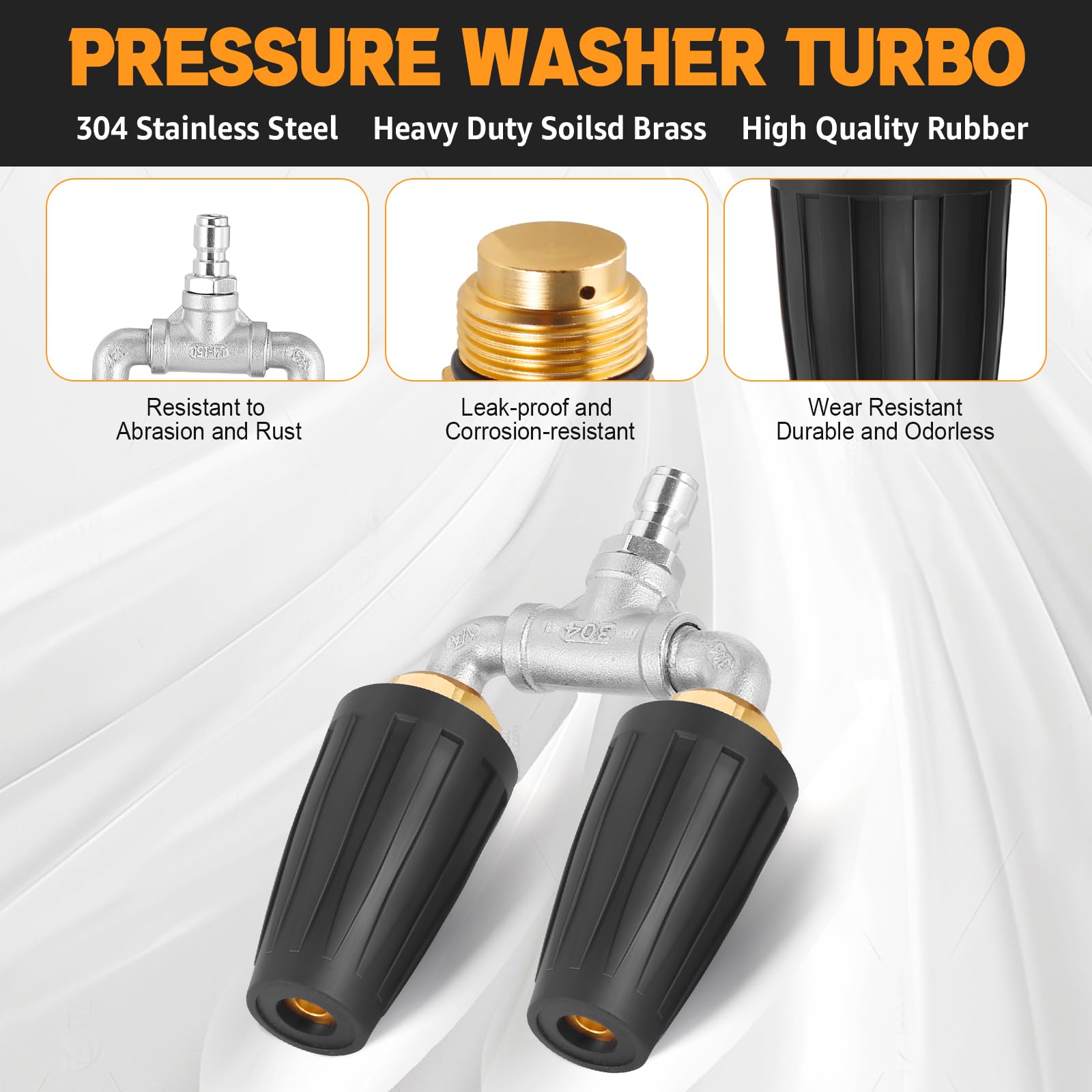 Snapklik.com : OneBom Dual Turbo Nozzle Pressure Washer, Max.4000PSI ...