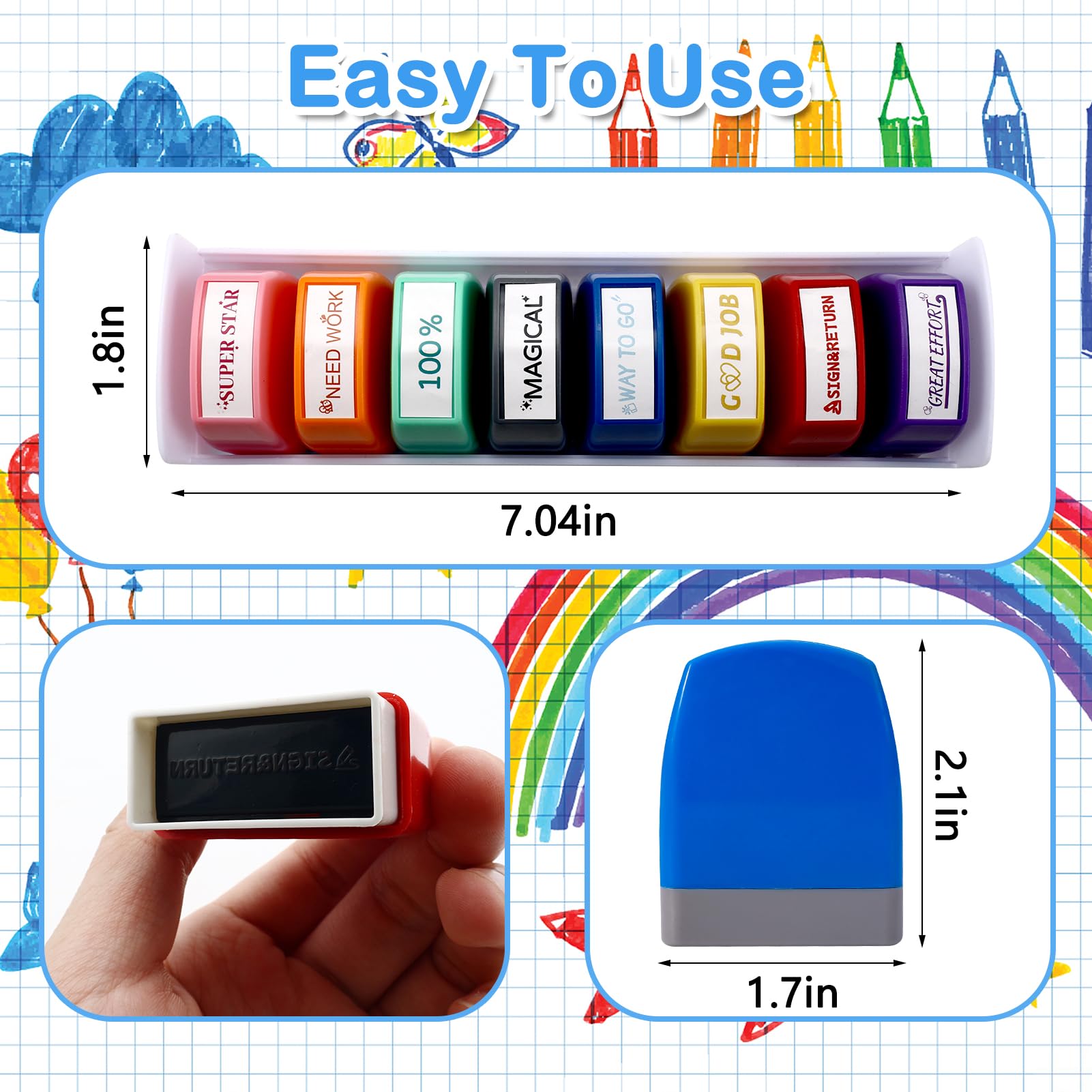 Snapklik.com : 8Pcs Teacher Stamps For Classroom Stuff Teacher Supplies ...