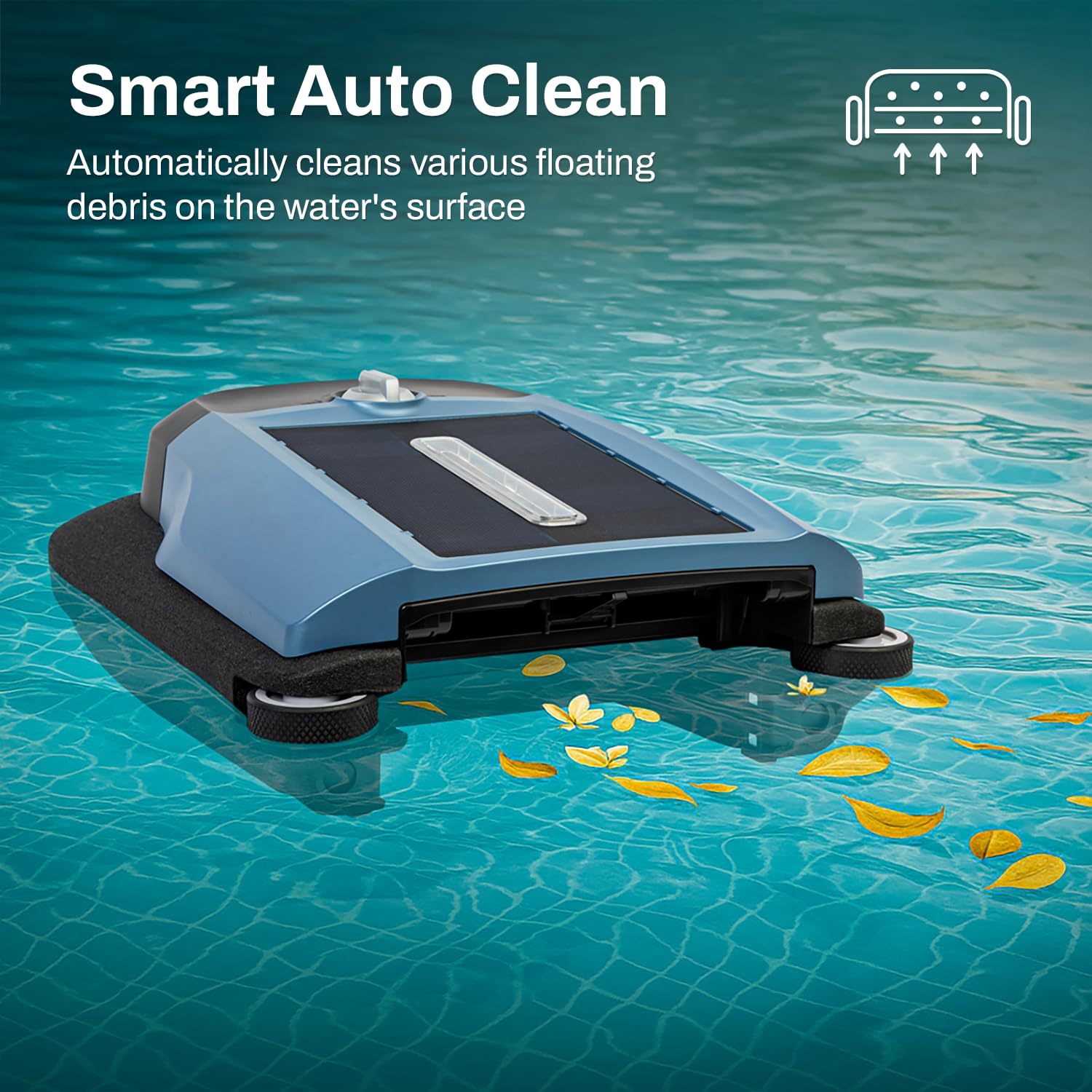 Snapklik.com : Betta Flex Solar-Powered Robotic Pool Skimmer Cordless