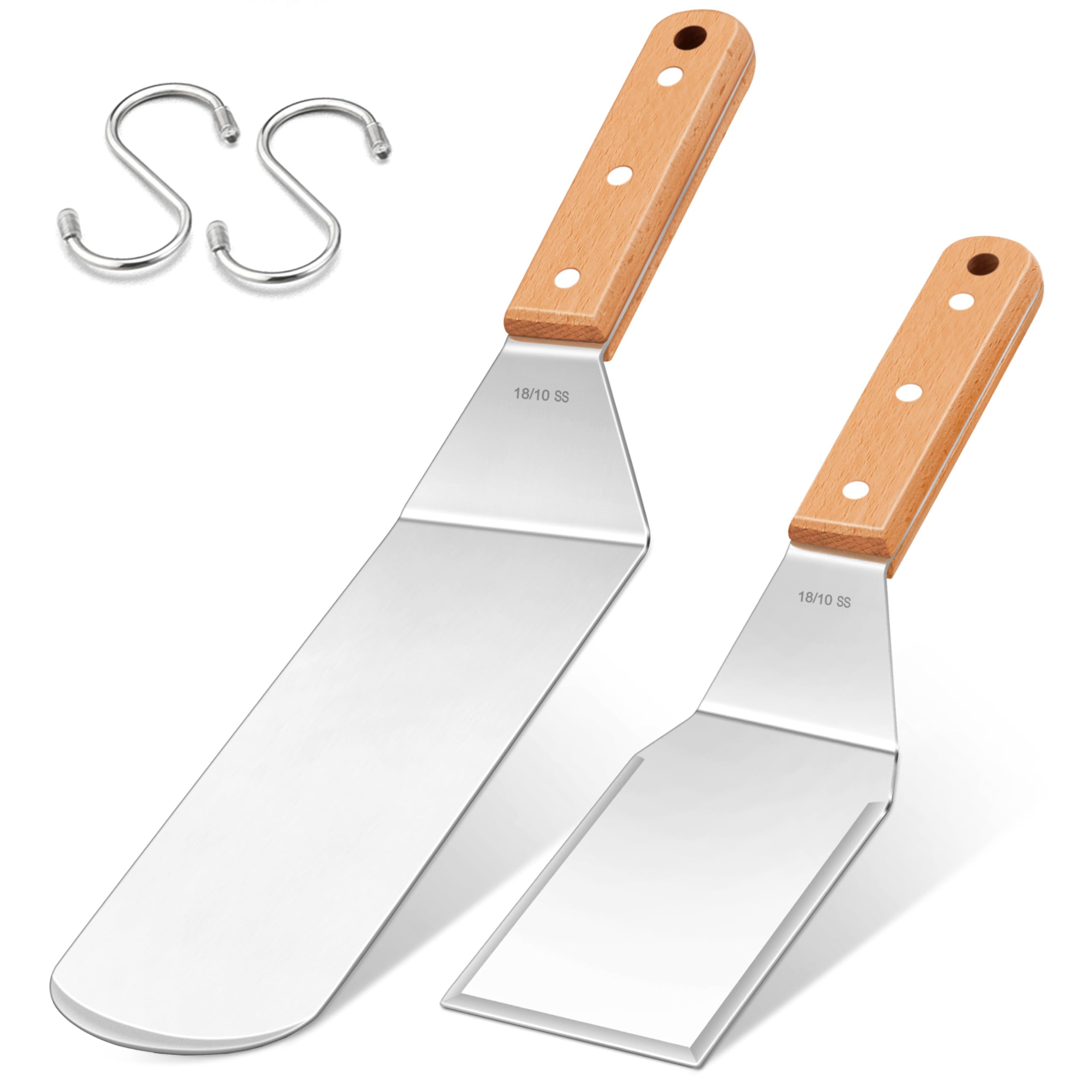 Amazon.com: Leonyo Griddle Spatula Set of 2, Long Spatula & Burger ...