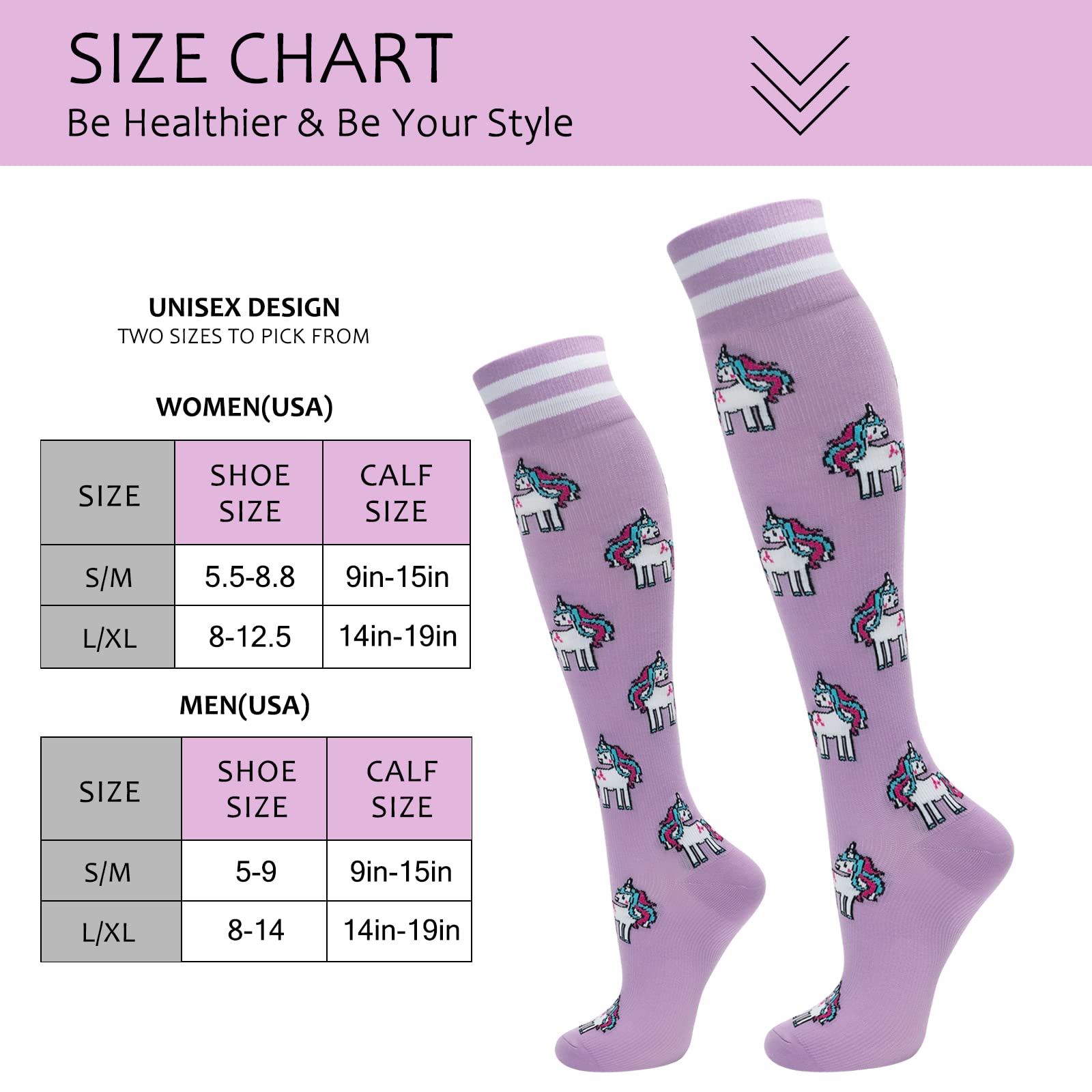 Snapklik.com : Fenglaoda Compression Socks Women Men 20-30 mmHg 3 Pairs