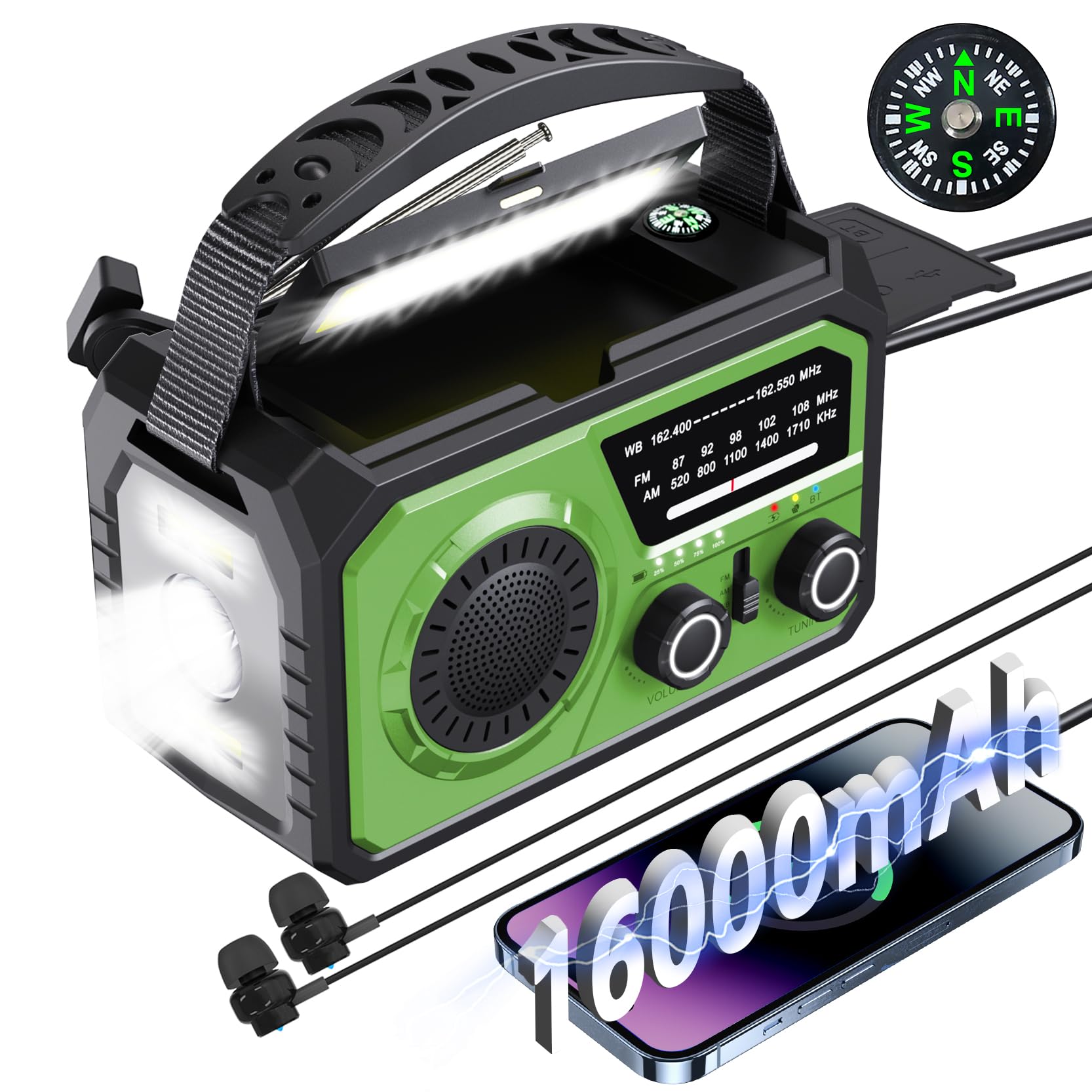 30000mAh Power Bank Radio Emergency Weather Radio With 30000mAh Power ...