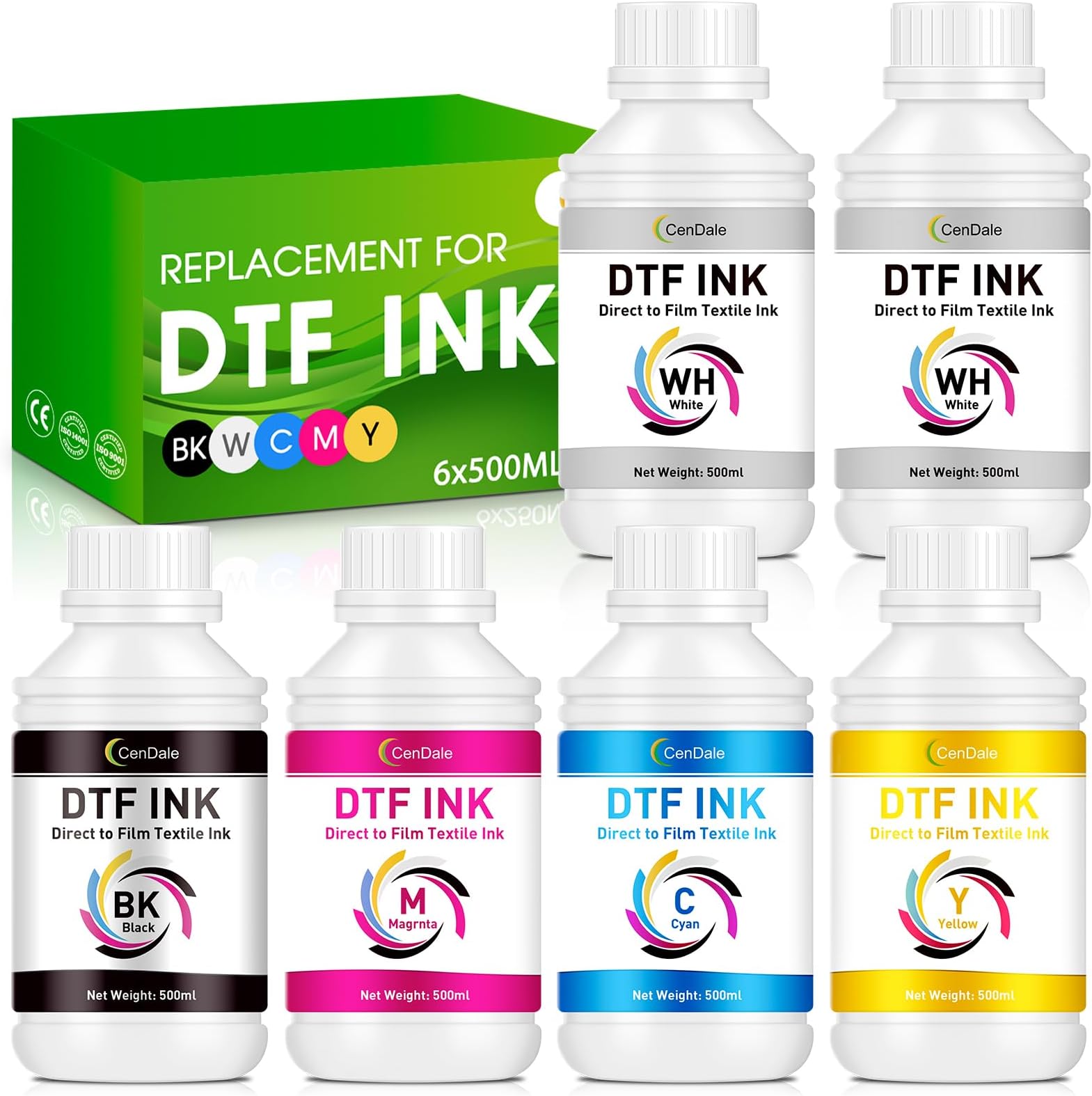 Amazon.com: LCL Premium DTF Ink 1500ML-DTF Transfer Ink for PET Film ...