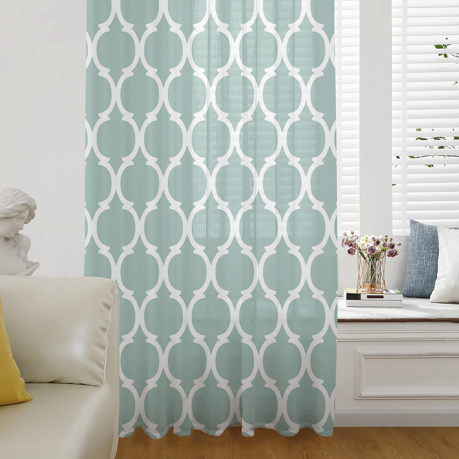 Teal Quatrefoil Pattern