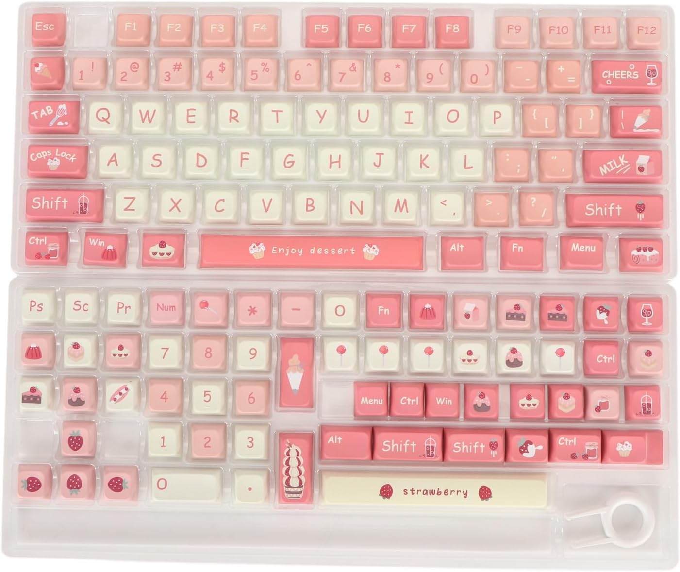 Amazon.com: PBT Keycaps, 135 Keys Cute Keyboard Keycaps Cartoon PBT Dye ...