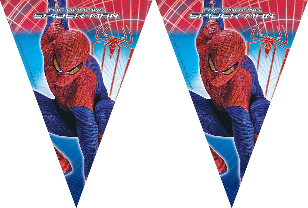 Kunststoffgirlande The Amazing Spiderman Triangle Flag Banner 3 m ...