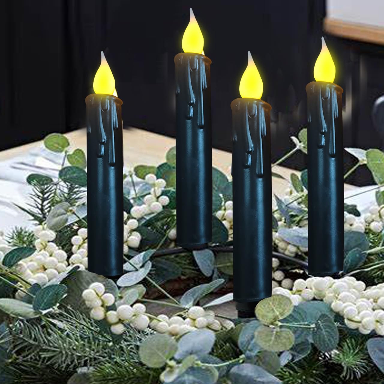 Primitive Flameless Candles Dripless Electric Flickering Taper Candles