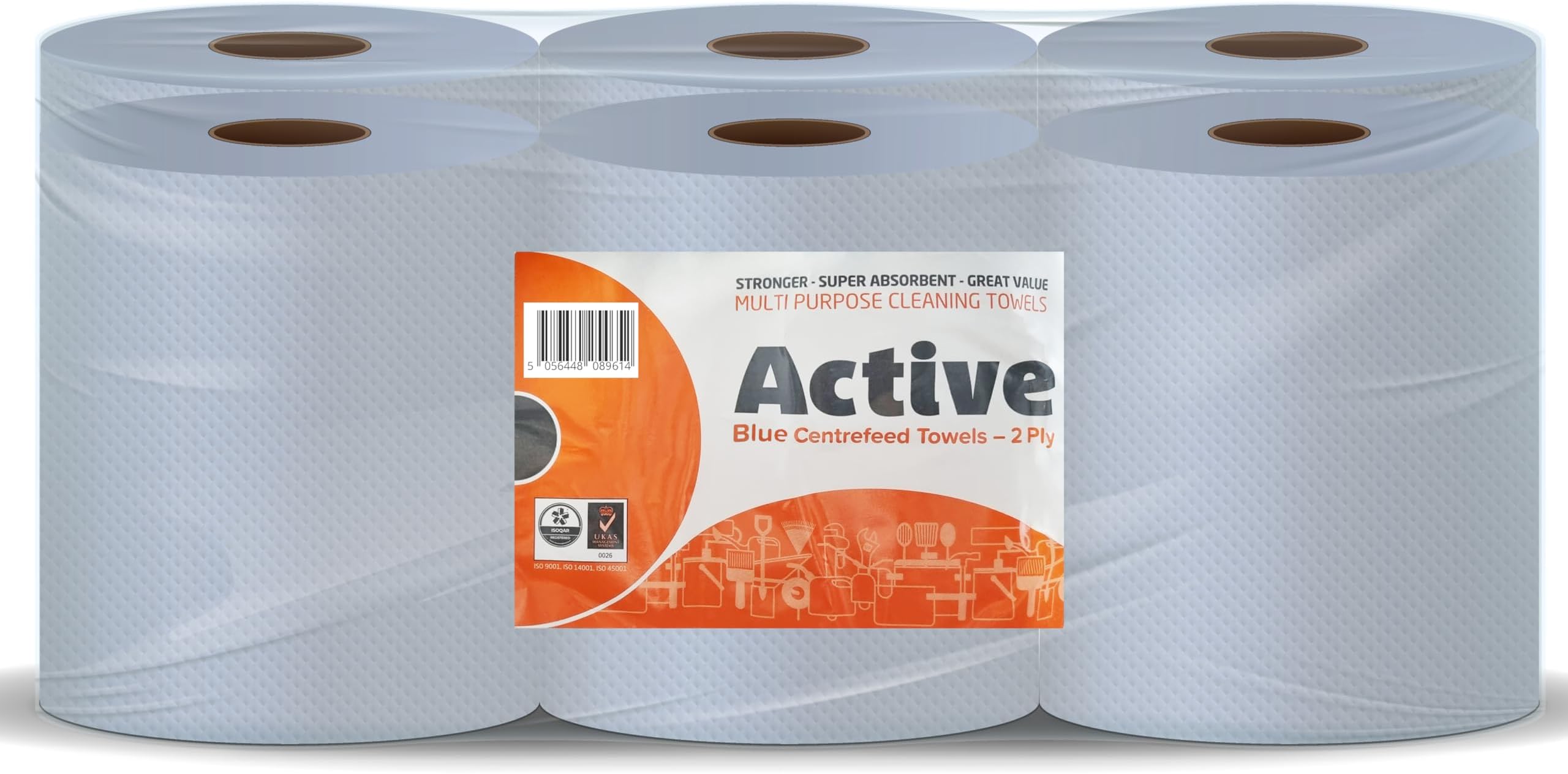 Indigo Active Blue Centrefeed - 2 ply Laminated Embossed Strong Wiping ...