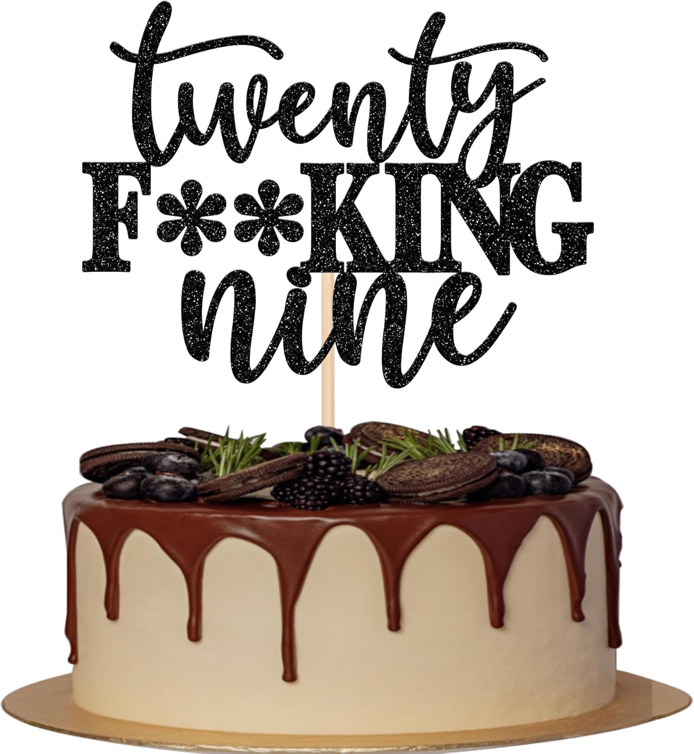 Amazon.com: 1 PCS Happy 29th Birthday Cake Topper Black Glitter Twenty Nine Cake Pick Hello 29 ...
