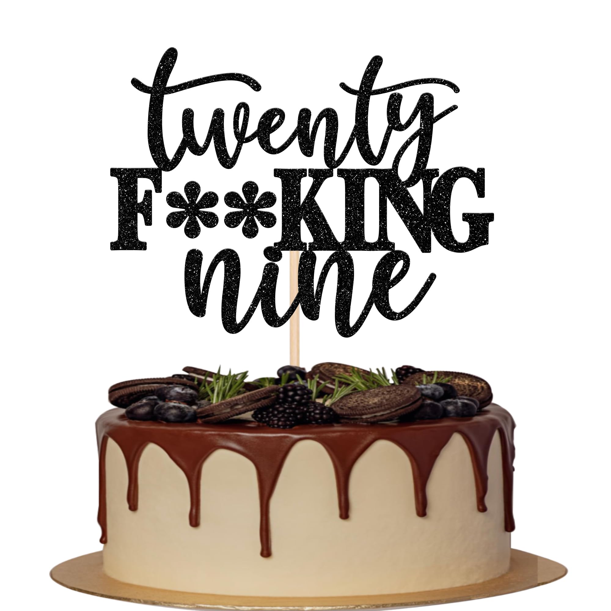 Amazon.com: 1 PCS Happy 29th Birthday Cake Topper Black Glitter Twenty ...