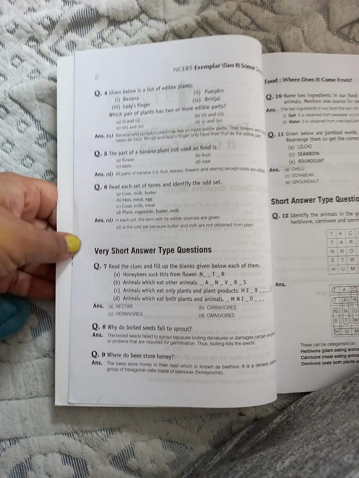 NCERT Exemplar Problems-Solutions SCIENCE class 6th (Old Edition ...