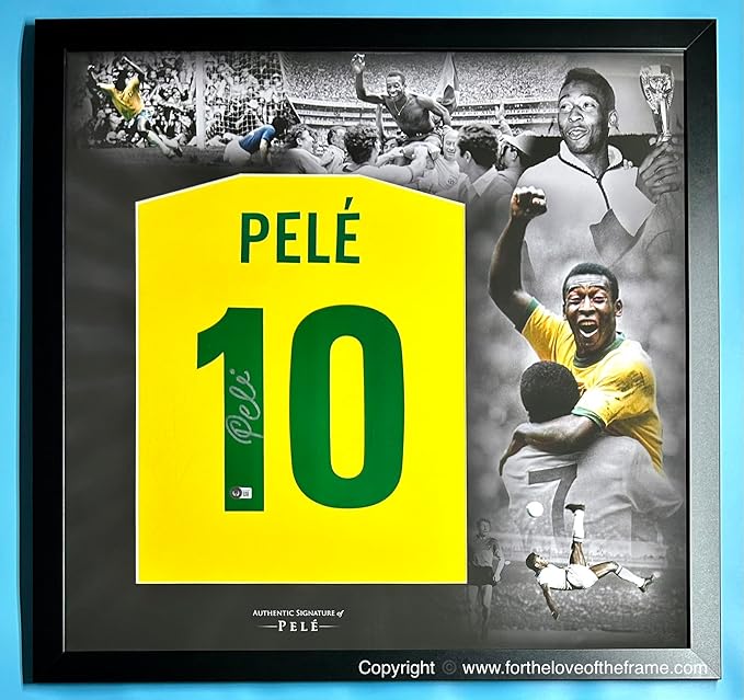 Pele Hand Signed Autograph Football Soccer Memorabilia Brazil Shirt ...