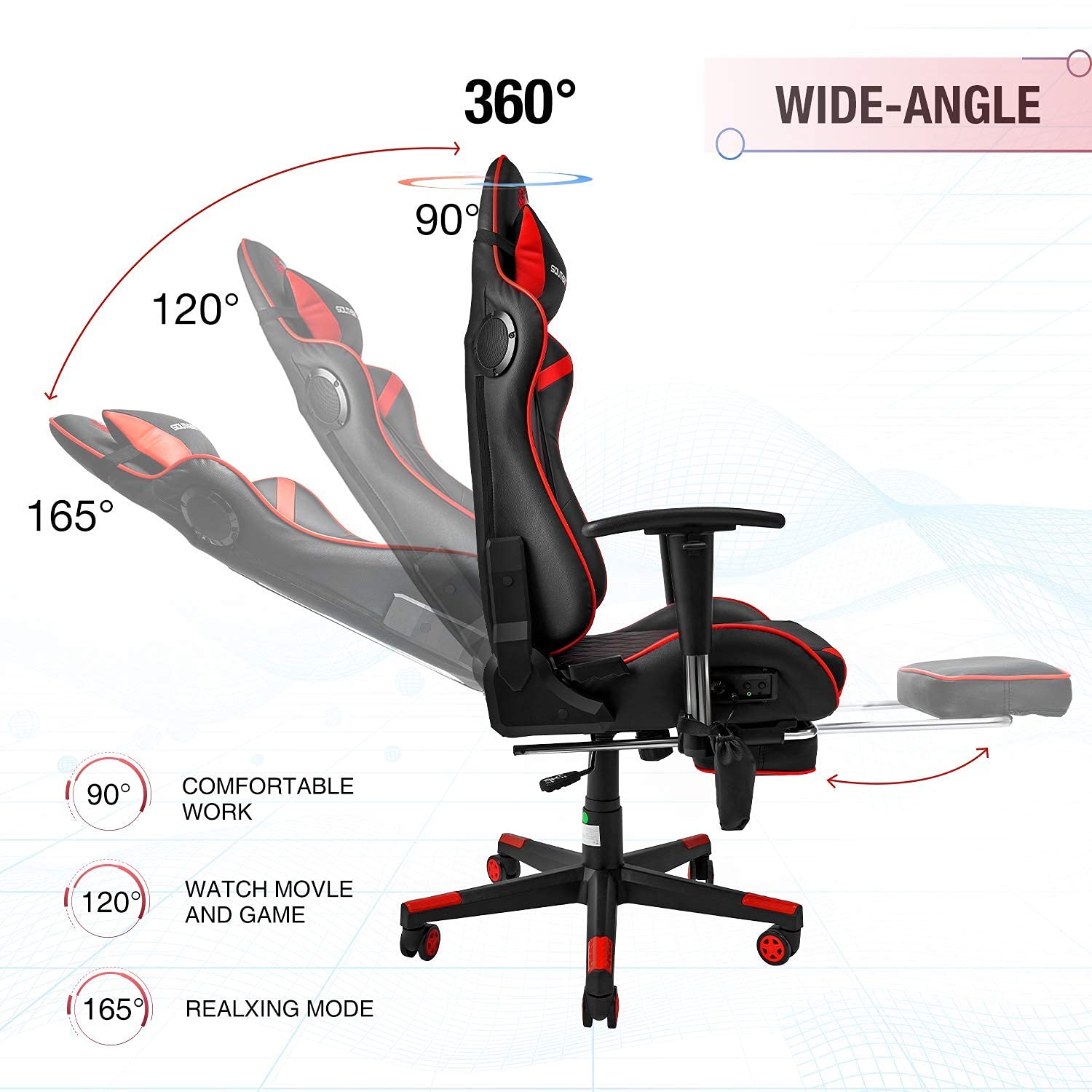 Buy SOUTHERN WOLF Video Gaming Chair with Massage Function - Bluetooth ...
