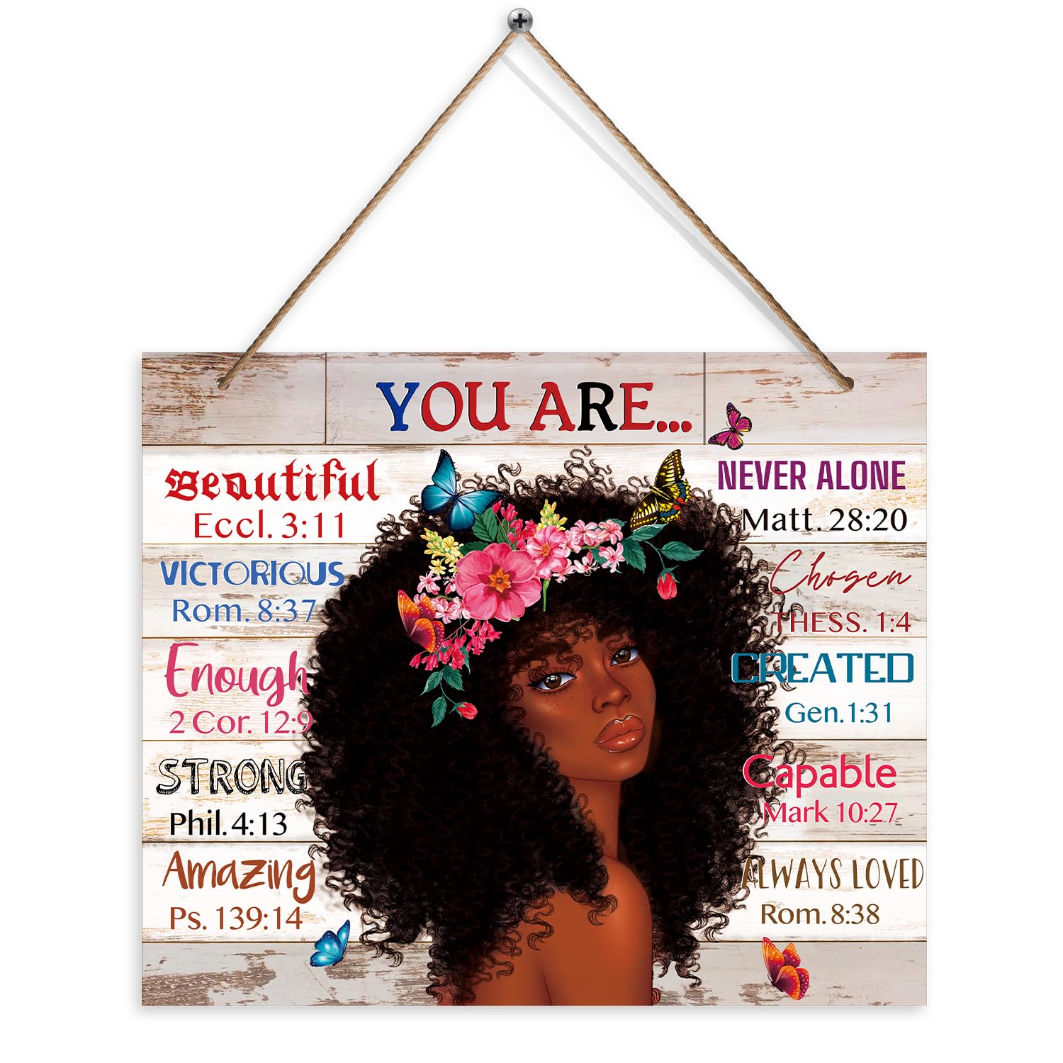 Amazon.com : Black Girl Door Decor Sign, Wall Art Hanging Plaque ...