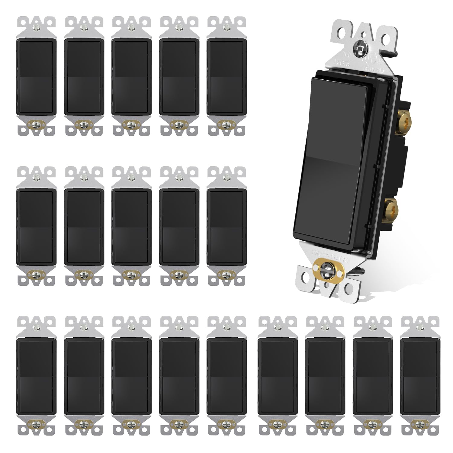Snapklik.com : AIDA Single Pole Rocker Decorator Light Switch, 15 Amp ...